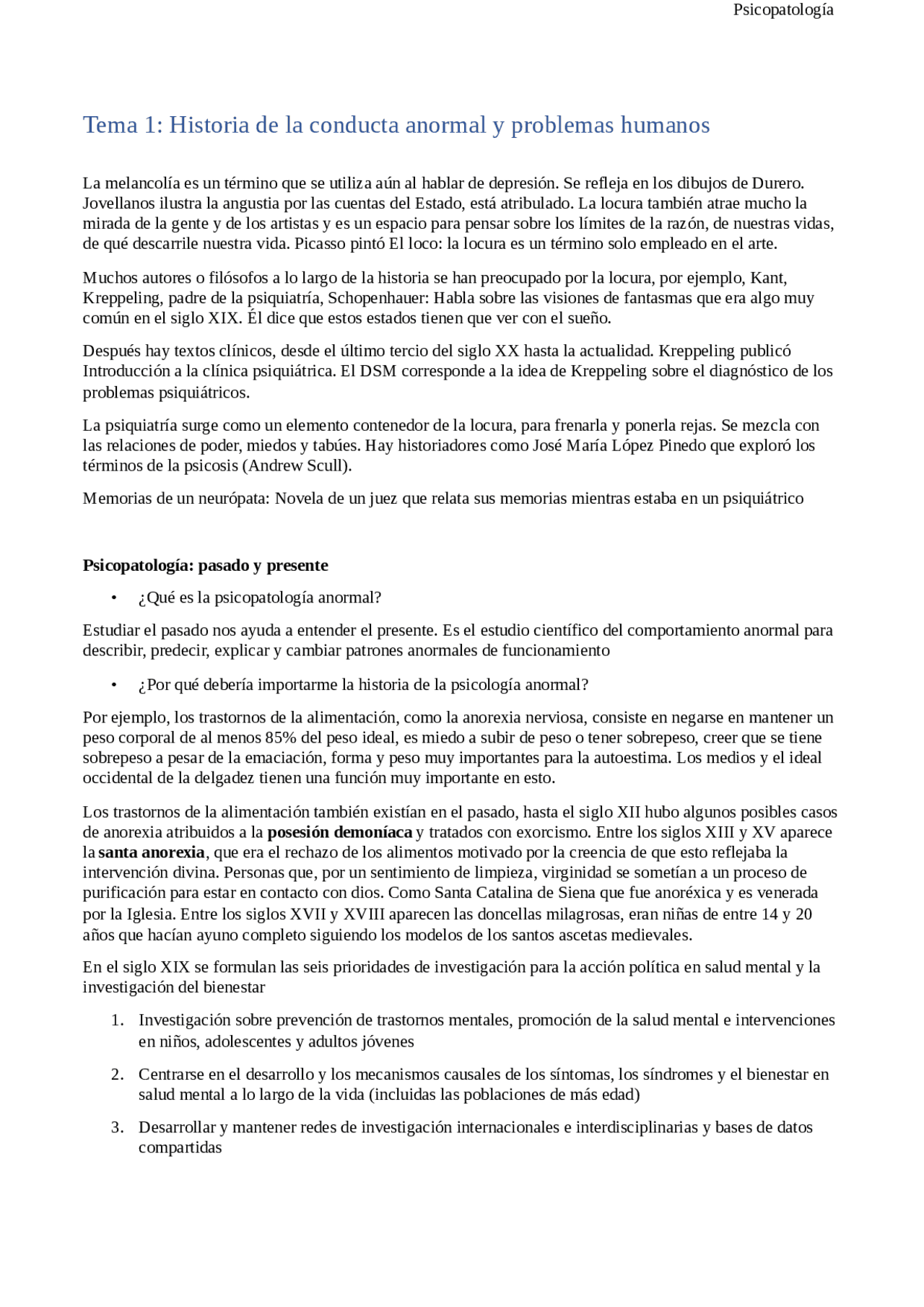 Tema 1 Psicopatología Docsity
