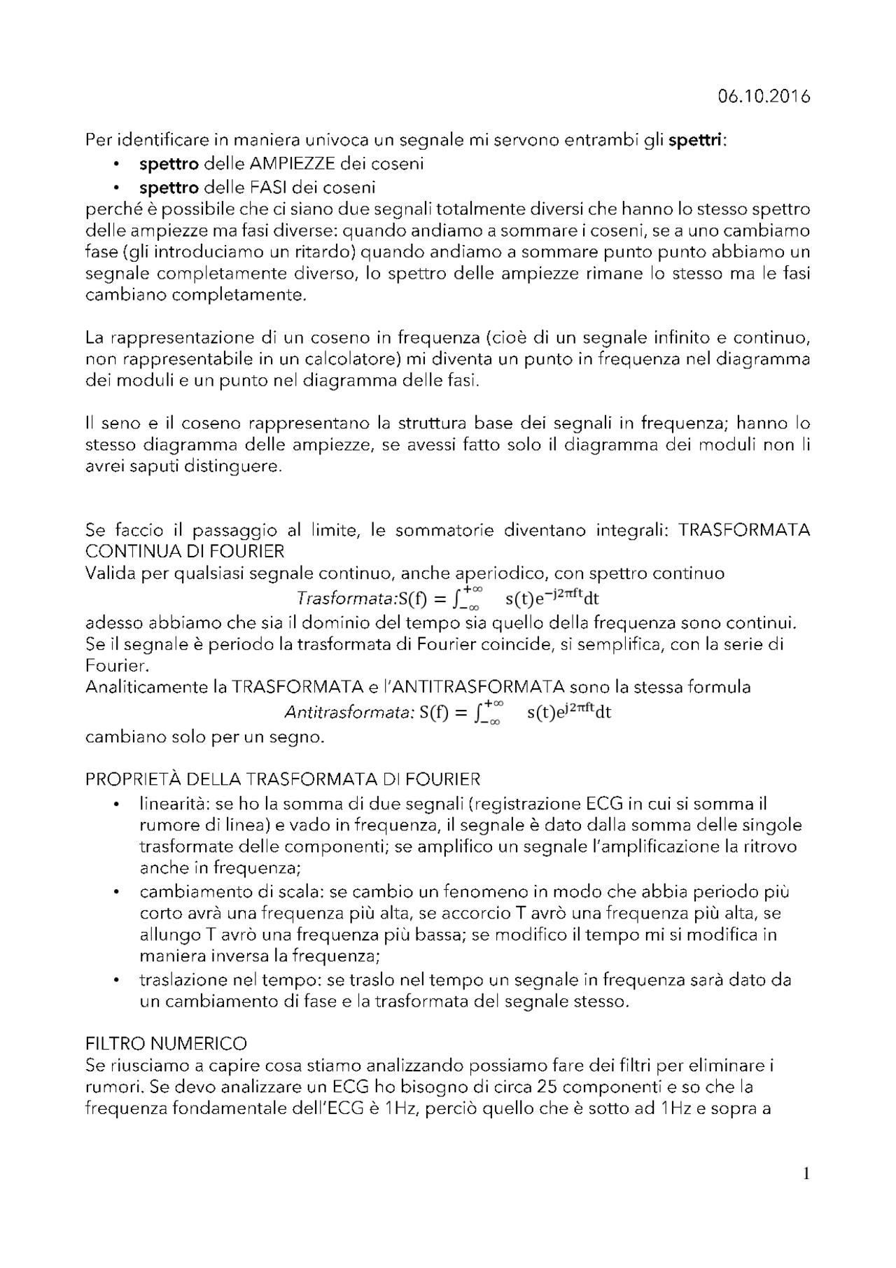 Appunti Di Bioingegneria Docsity