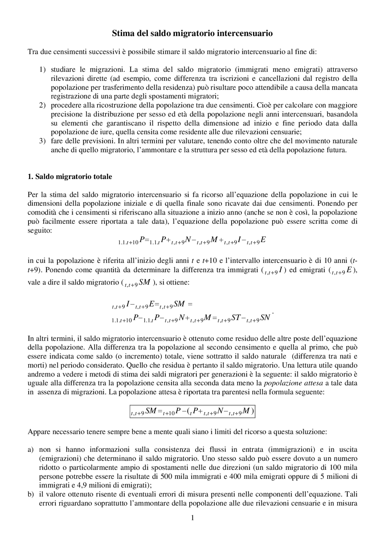 Saldi Migratori Strozza Docsity