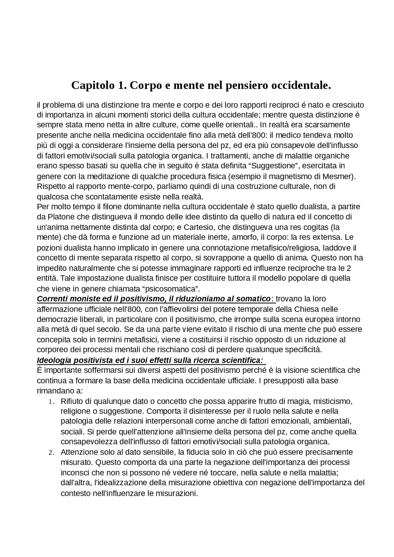 Tra Mente E Corpo Di Solano Docsity