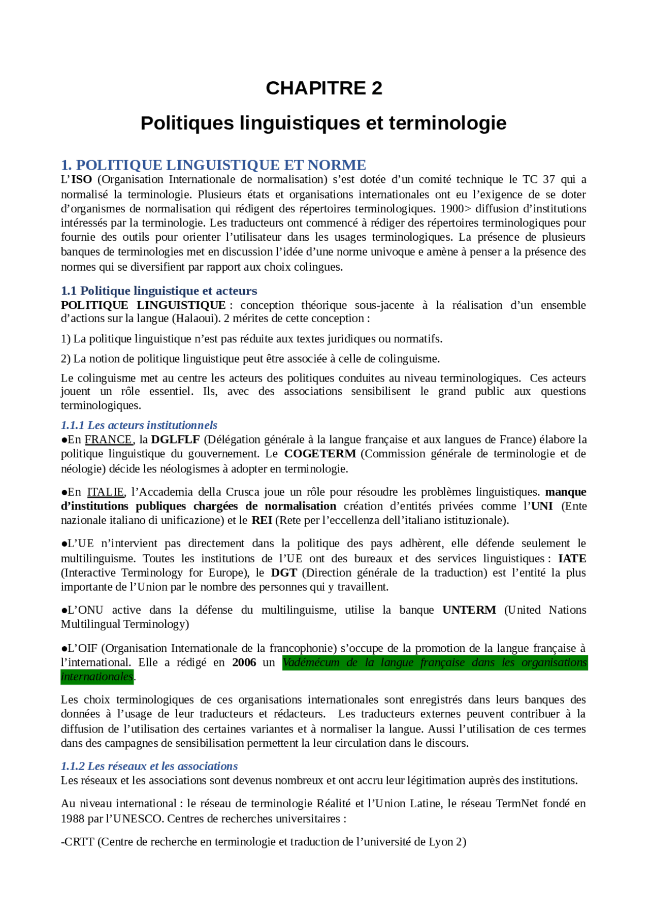 La Terminologie Multilingue Rachele Raus 2013 Riassunto Cap 2 E 4