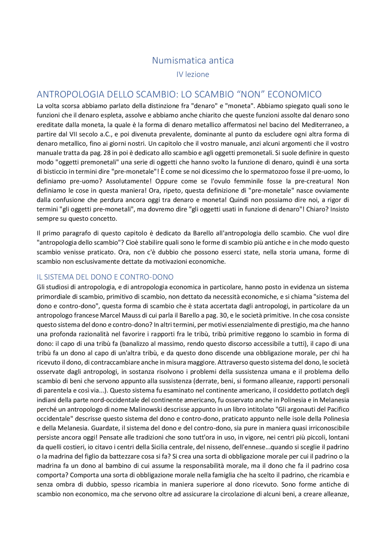 Origini Della Numismatica Antica Docsity