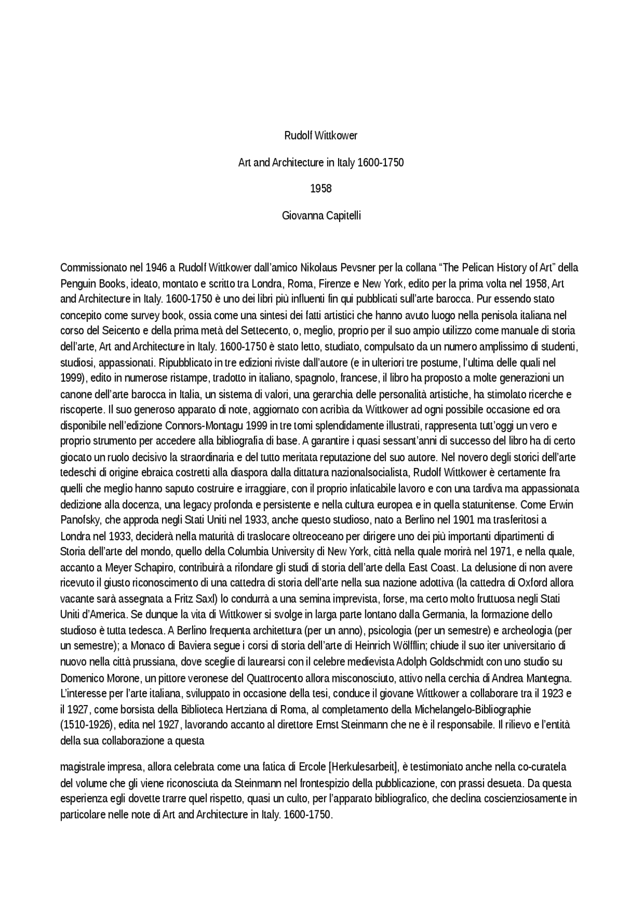 Arte e architettura in Italia 1600-1750 | Dispense di Storia dell'Arte ...