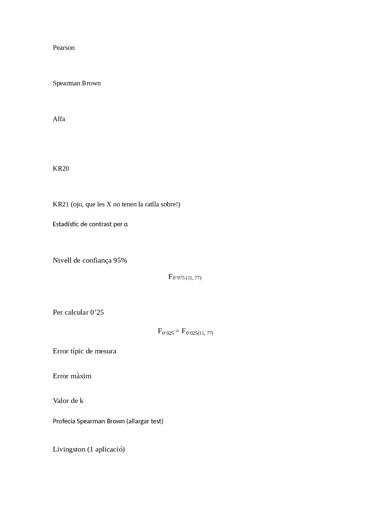 Fórmula de asignatura de psicometria uoc - Docsity