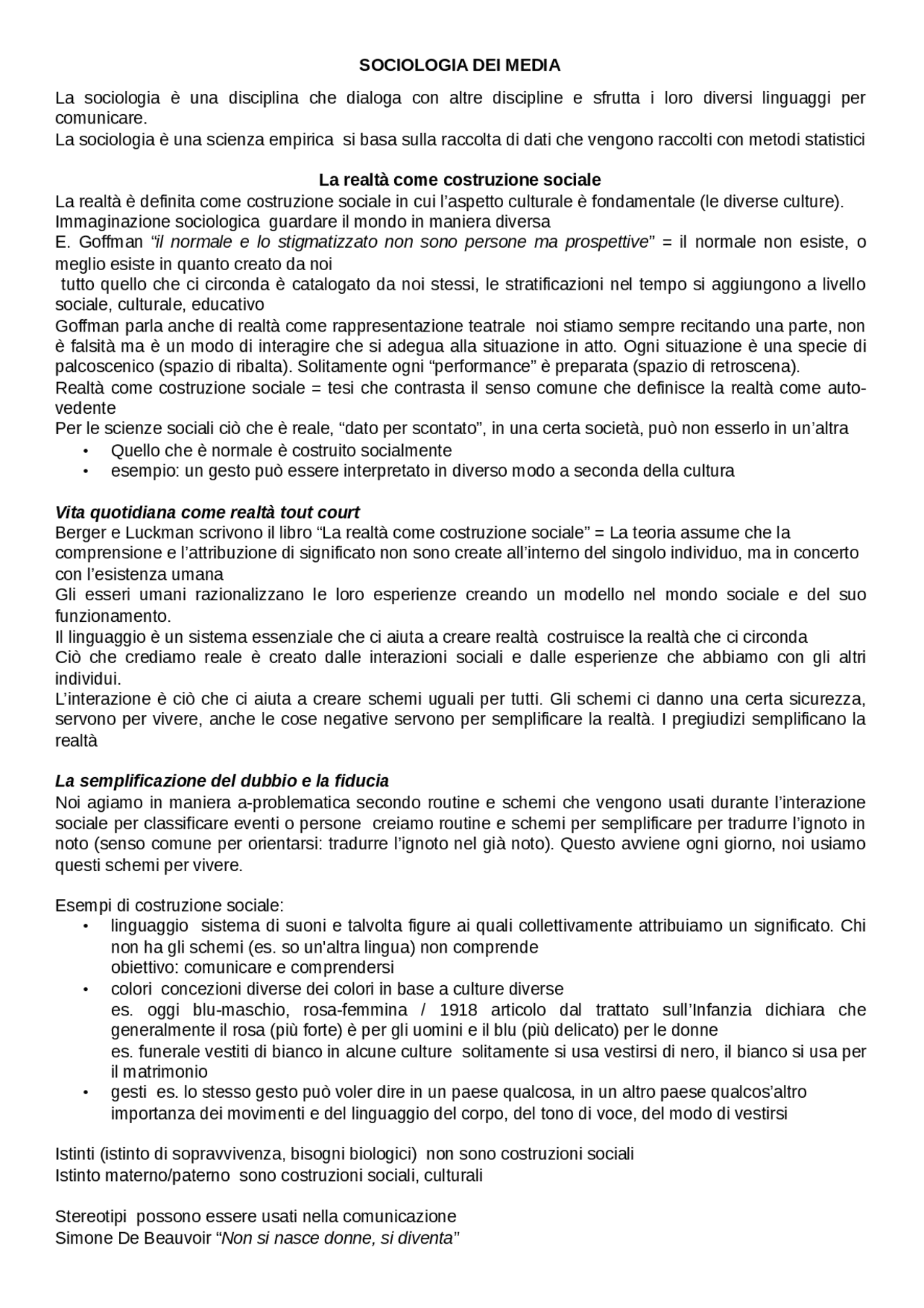 Appunti Sociologia Dei Media Docsity
