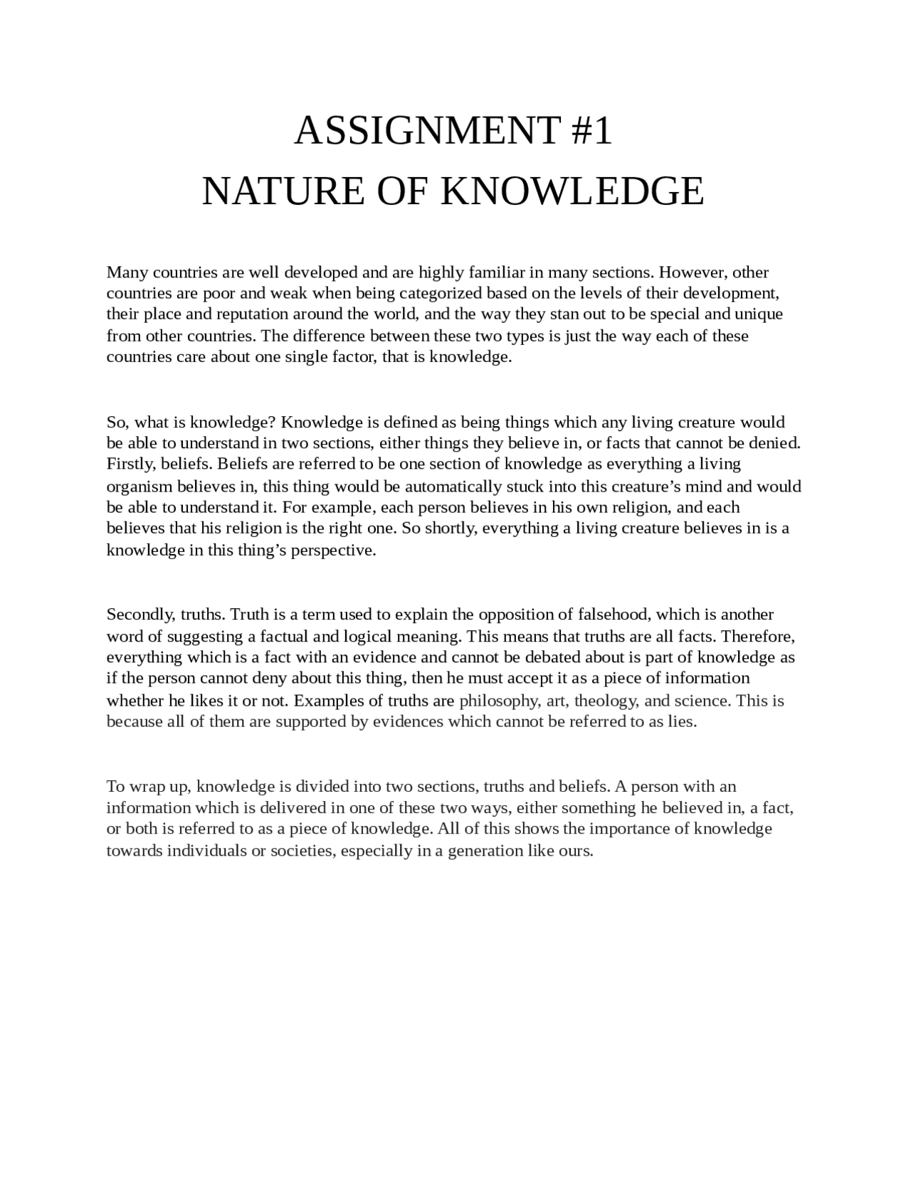 NATURE OF KNOWLEDGE IN ENGLISH AS A SECOND LANGUAGE - Docsity