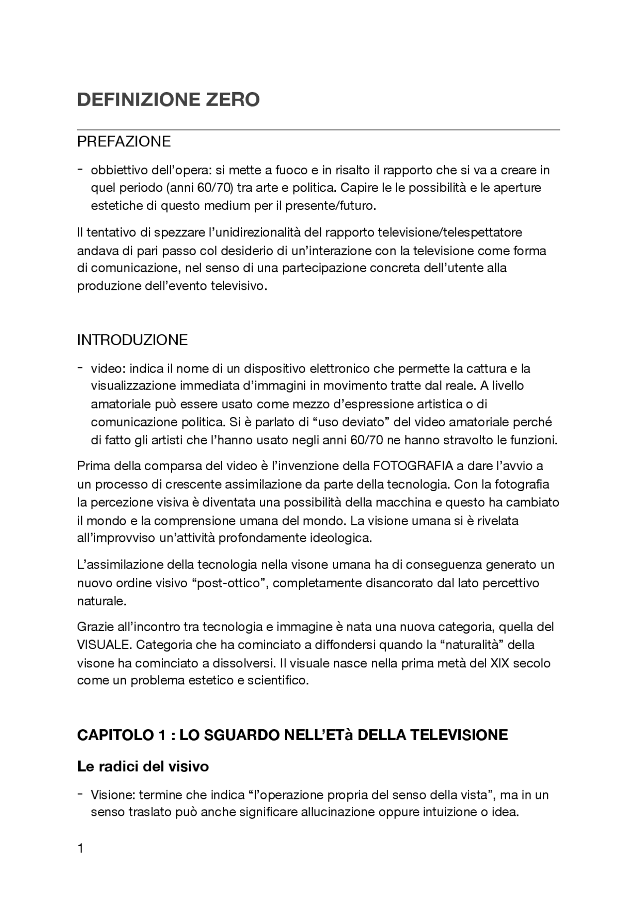 Definizione Zero Riassunto Docsity