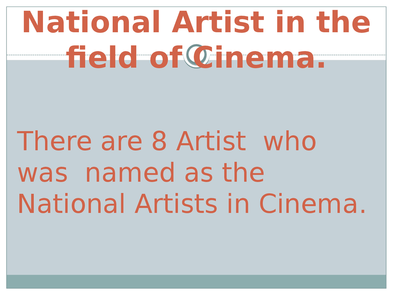 National Artist Field Of Cinema Lecture Notes Performing Arts Docsity