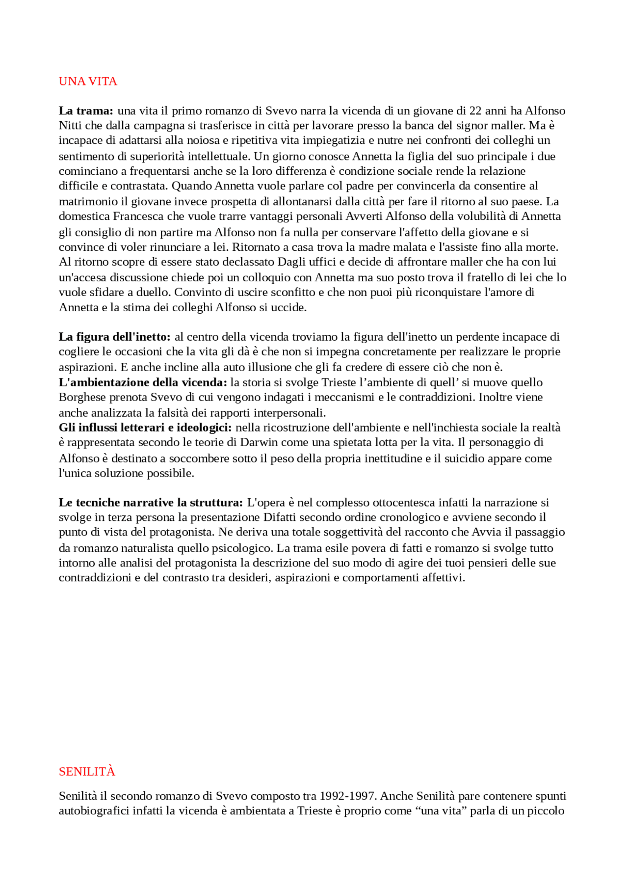 Riassunto Di Italo Svevo Docsity
