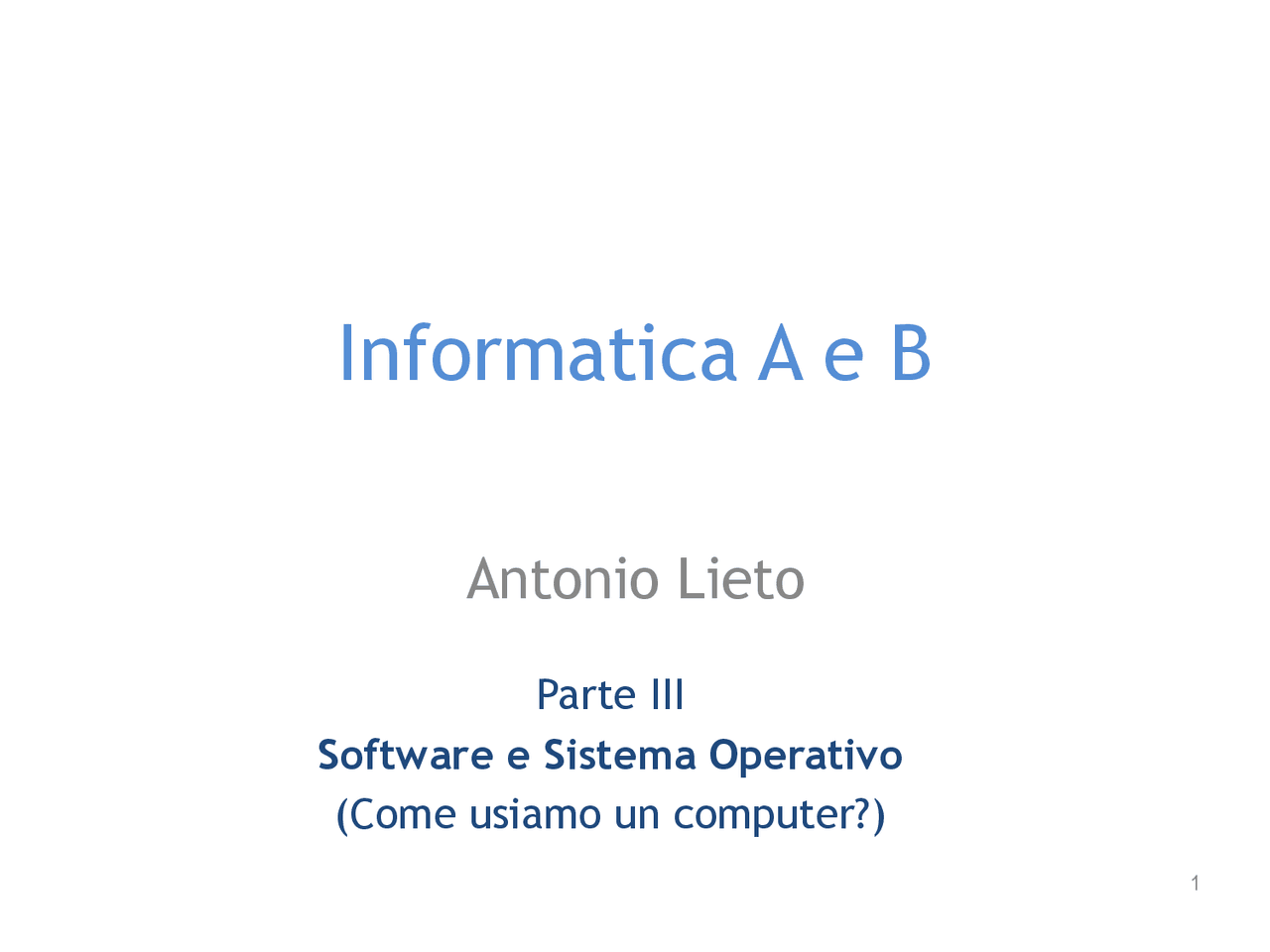 Lezione Tre Informatica Ufficiale Docsity