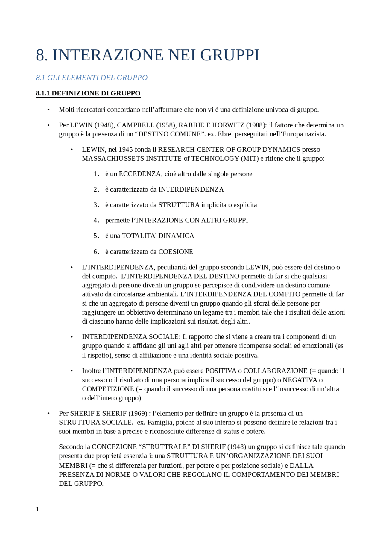 Riassunto Manuale Di Psicologia Sociale Docsity