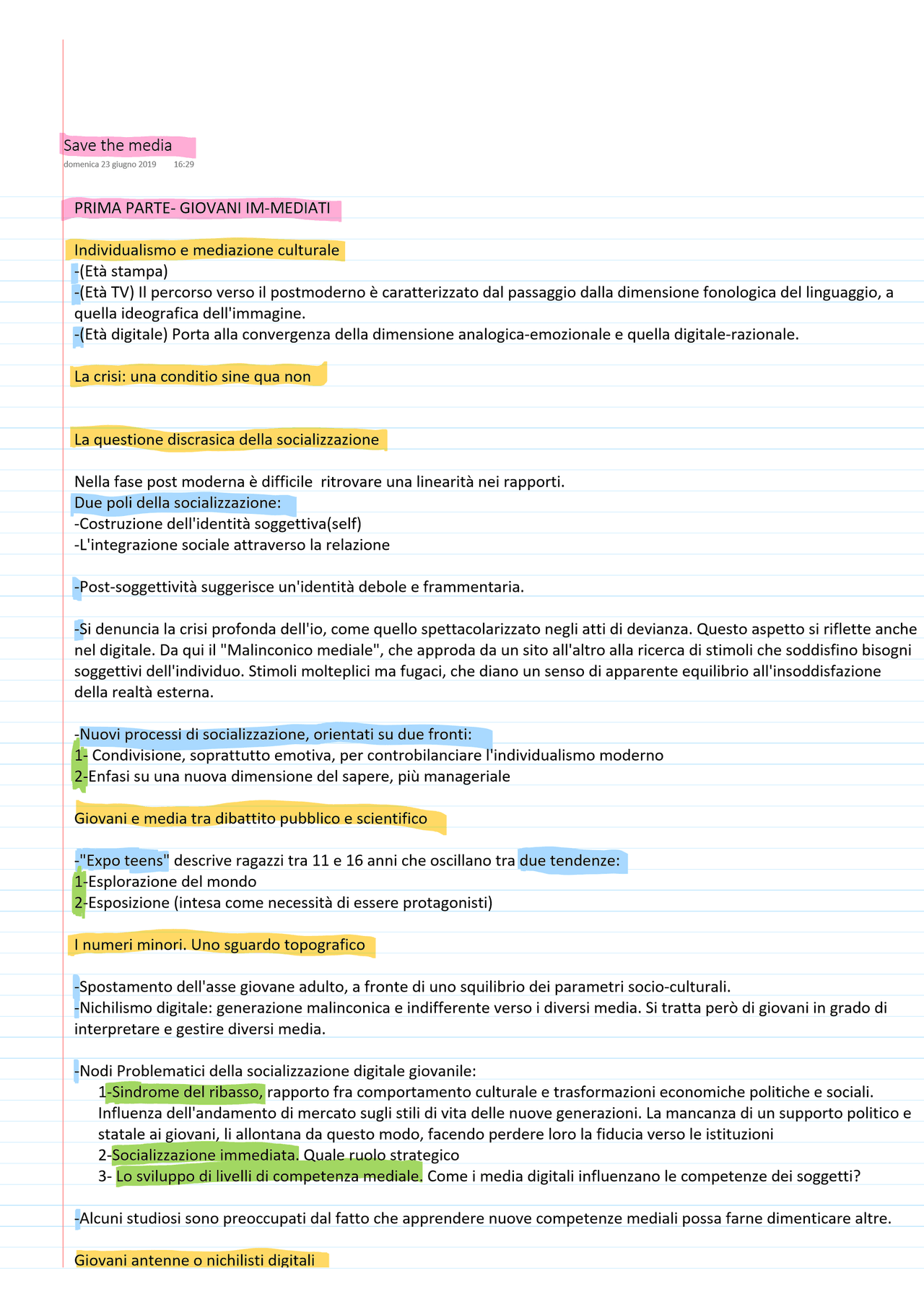 Save The Media Riassunto Docsity