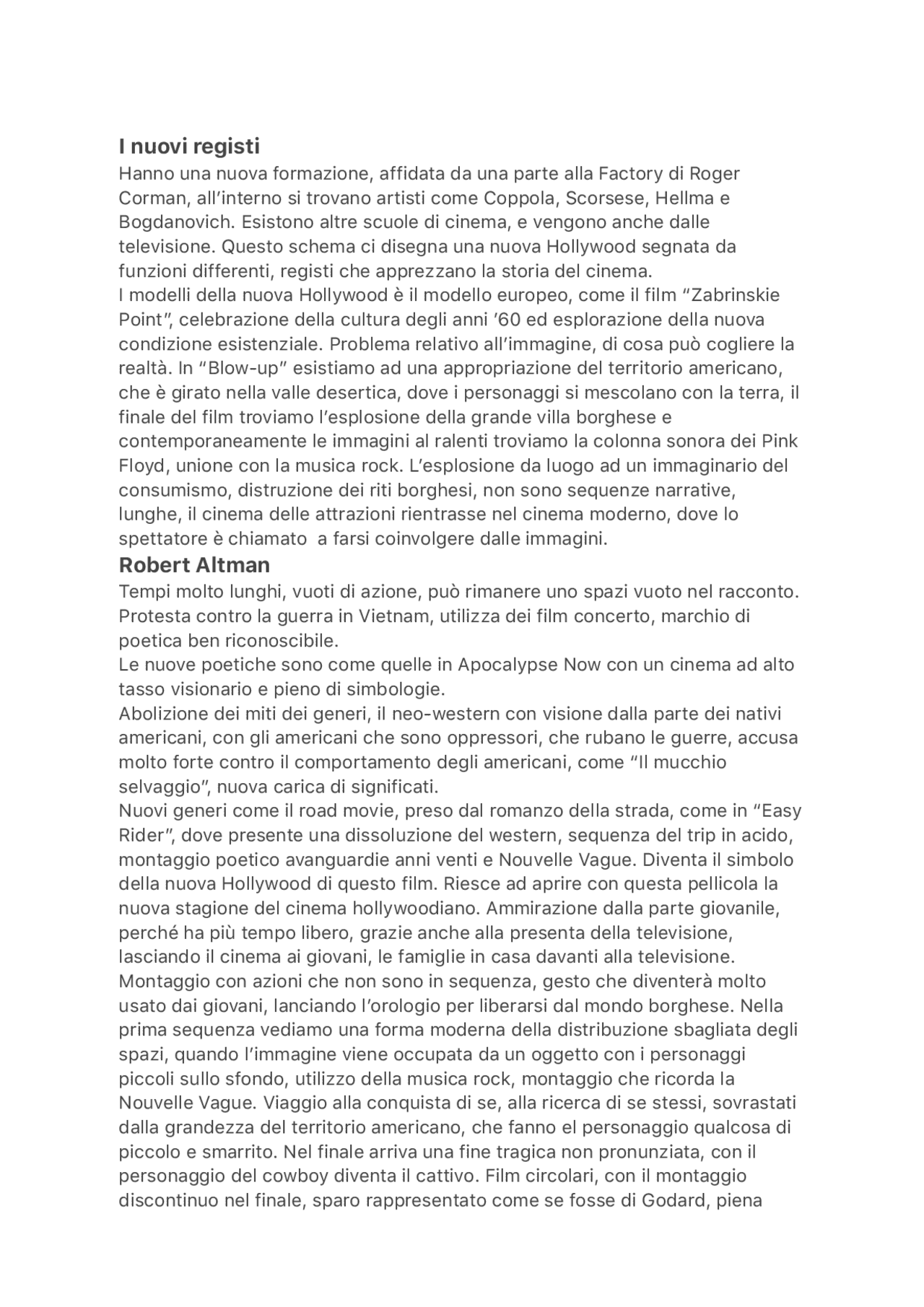 Appunti Storia Del Cinema Docsity