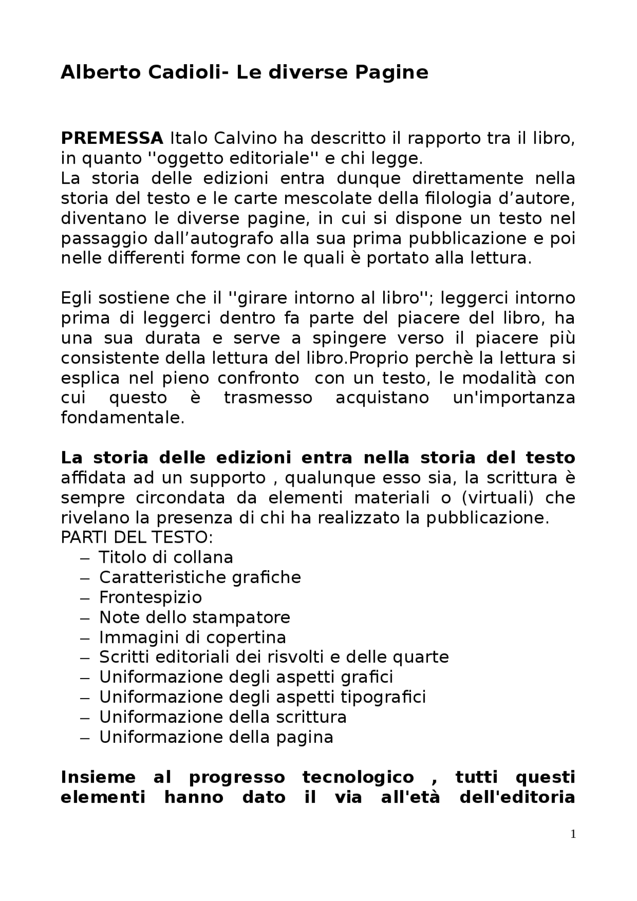 Le Diverse Pagine Cadioli Docsity