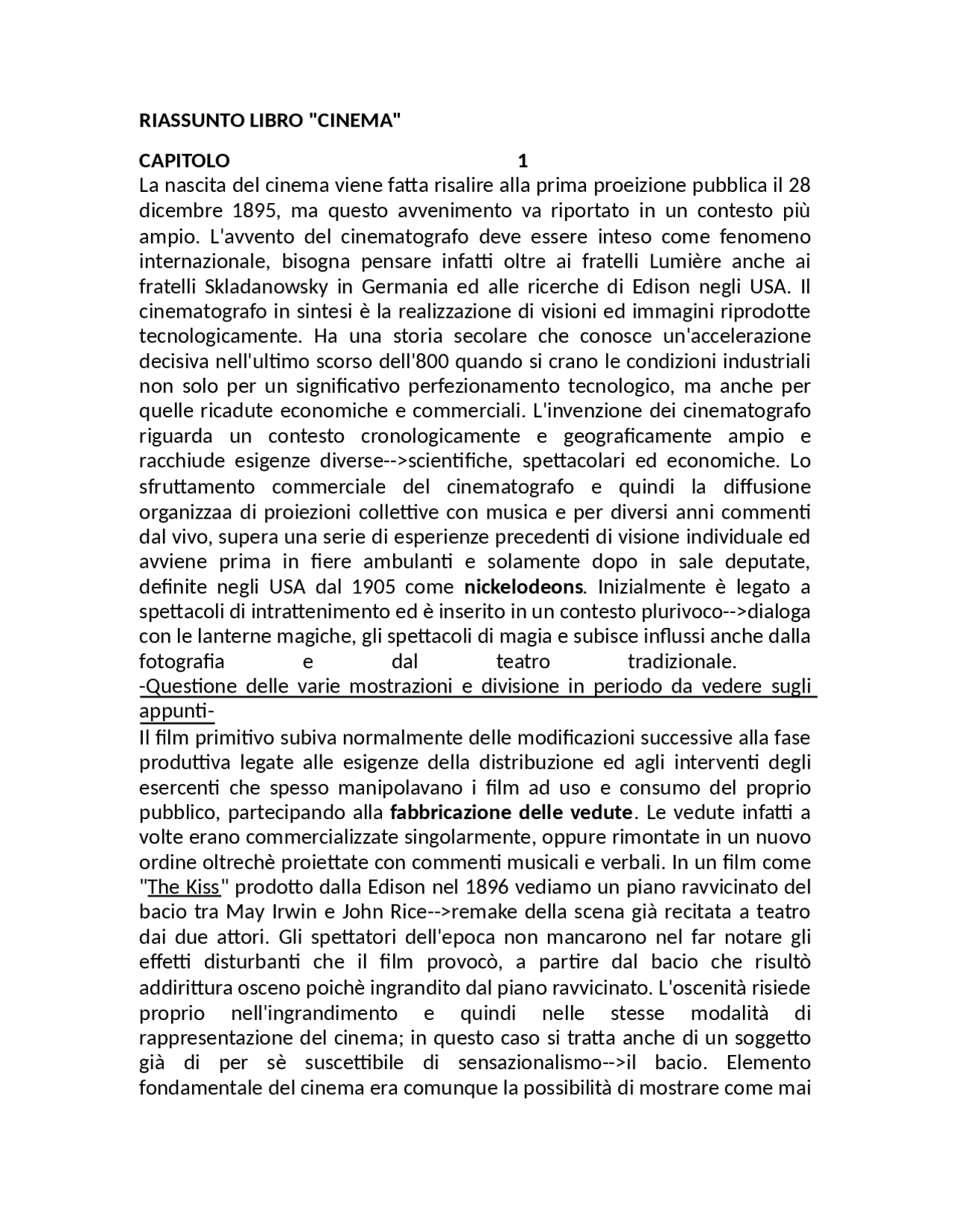 Riassunto Libro Il Cinema Docsity