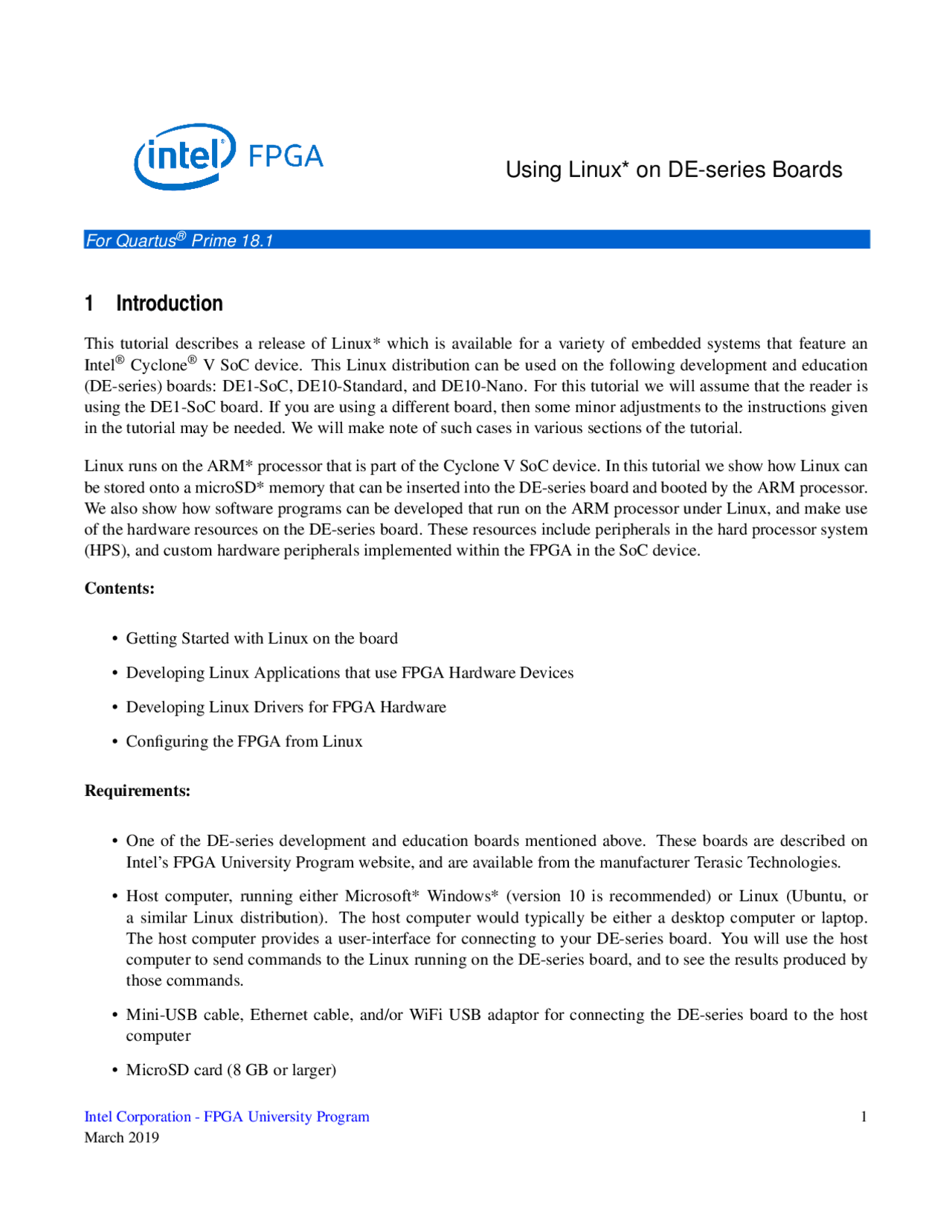 Linux on DE Series boards - Docsity