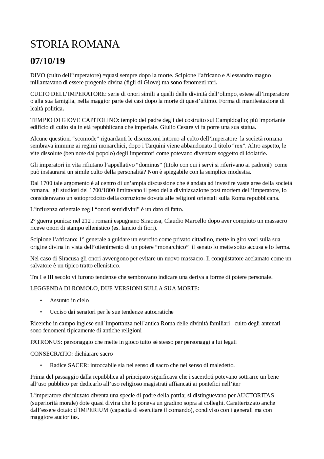 Appunti Storia Romana Docsity