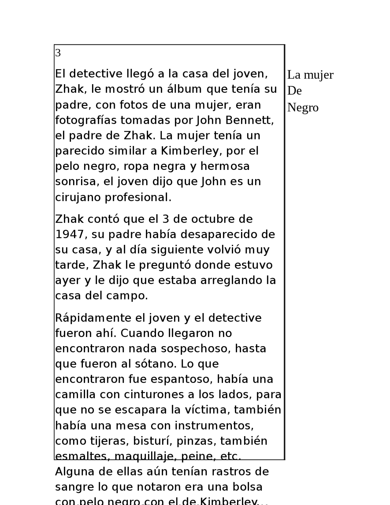 "La mujer de negro" tp de lengua - Docsity