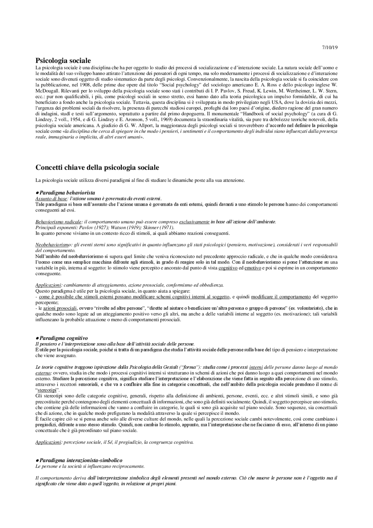 Percezione E Cognizione Sociale Docsity