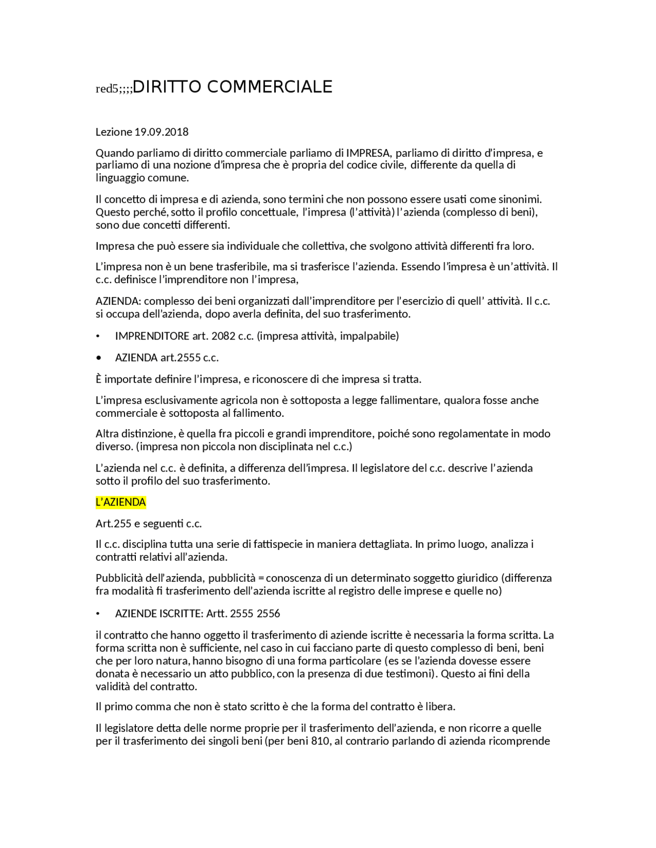 Dispense Diritto Commerciale Docsity
