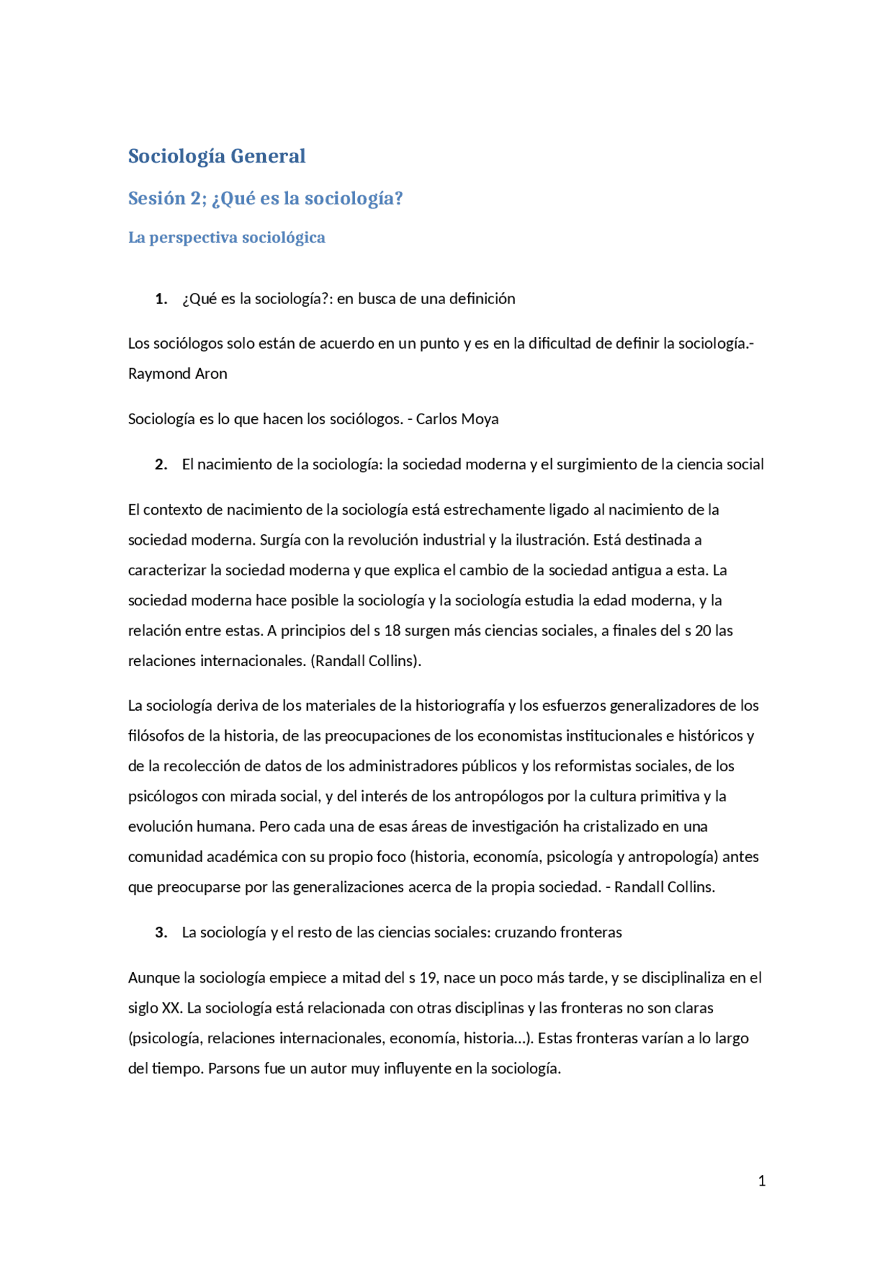 Apuntes De Sociologia General Docsity