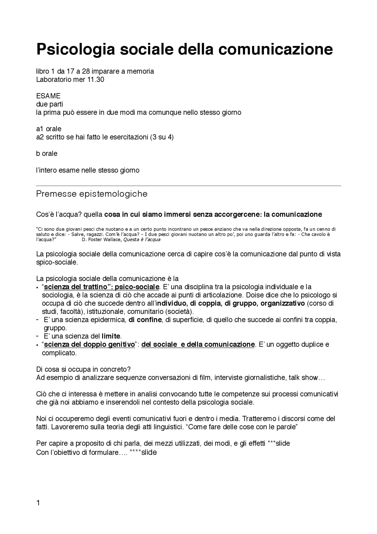 Appunti Modulo 1 Parte 1 Psicologia Sociale Della Comunicazione