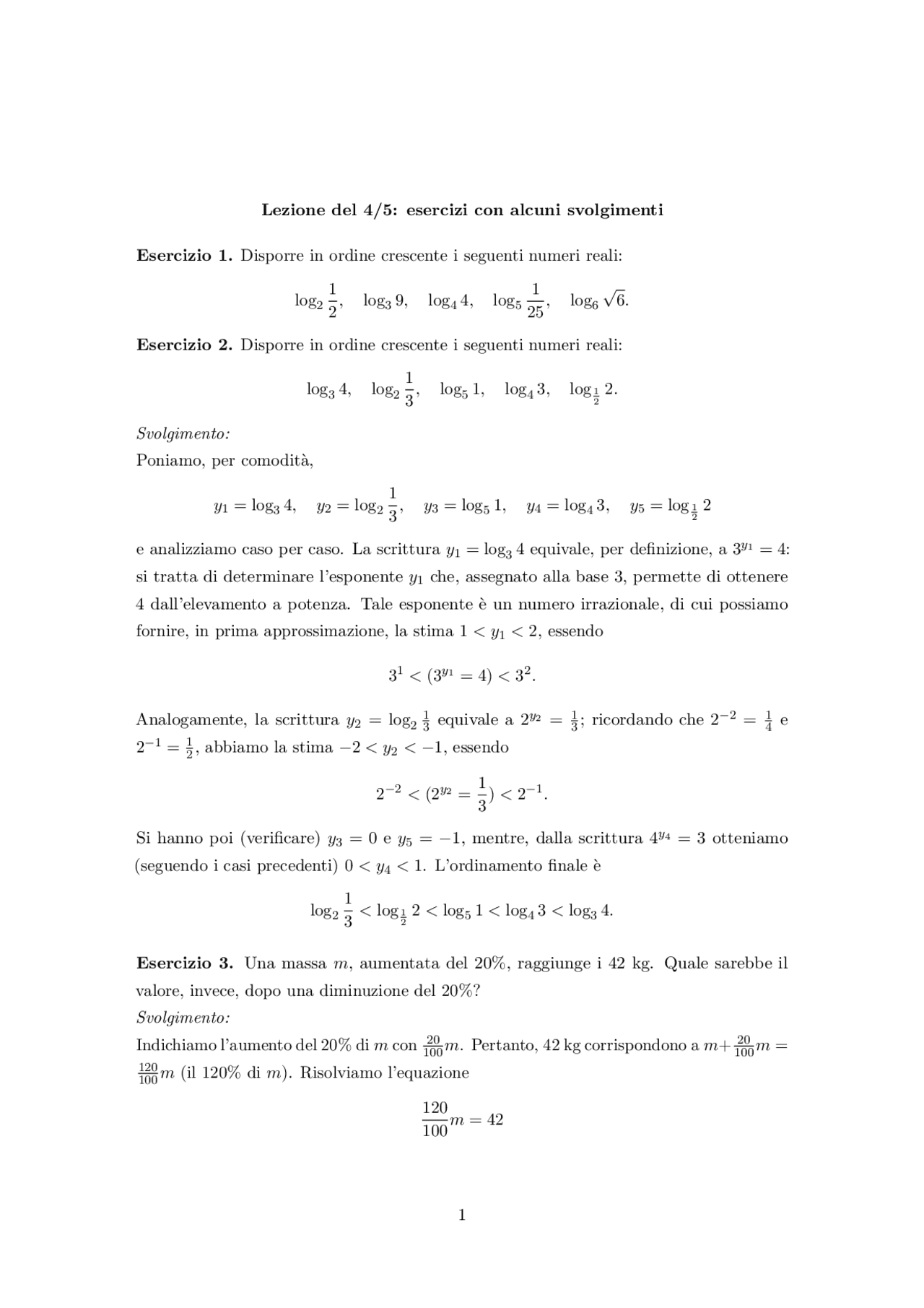 Spiegazioni Di Matematica Docsity