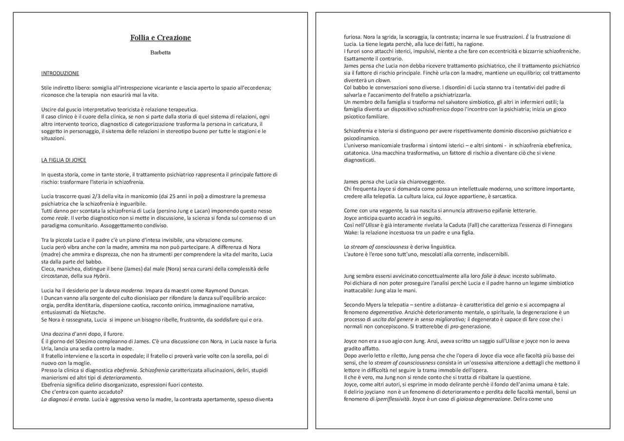 Follia E Creazione Riassunto Docsity