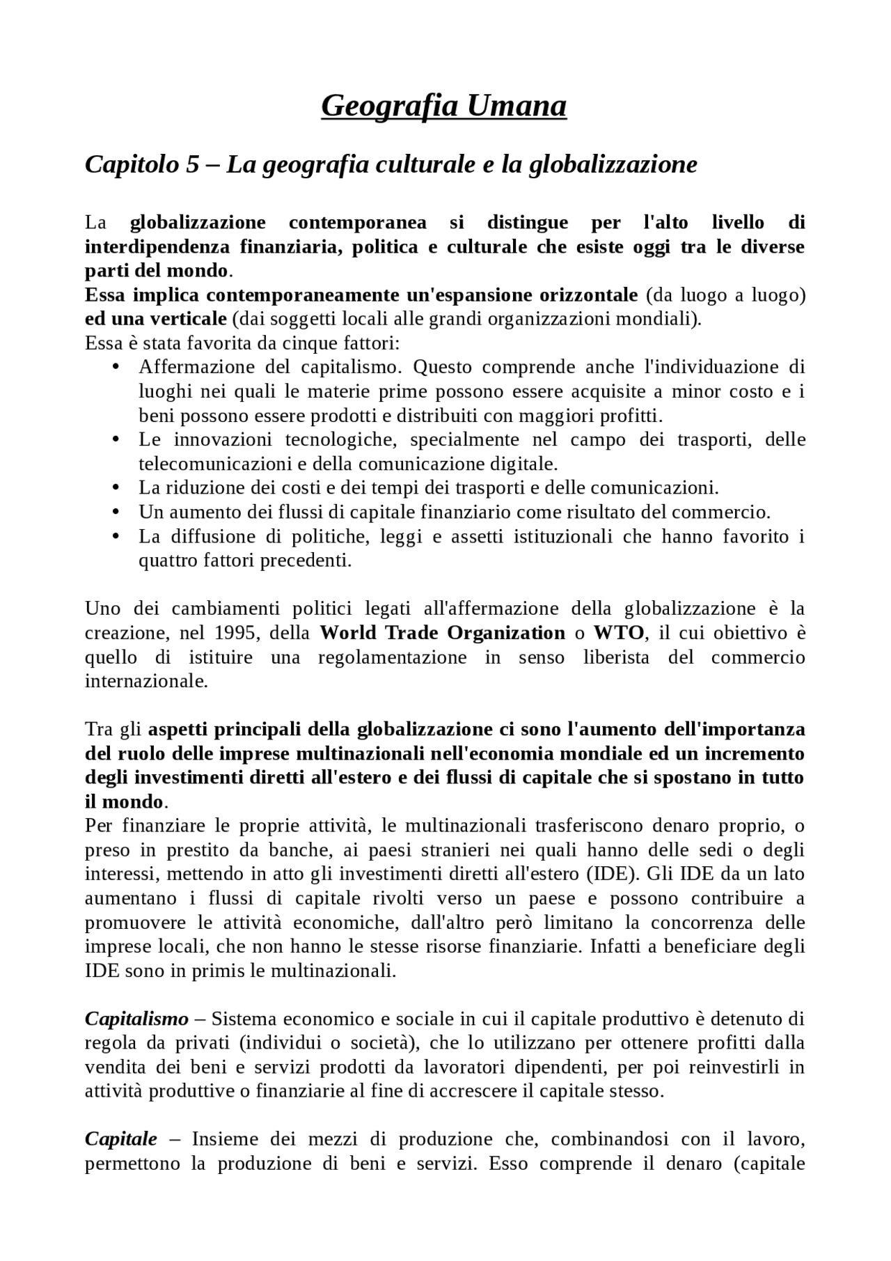 Riassunto Geografia Umana Un Approccio Visuale Docsity