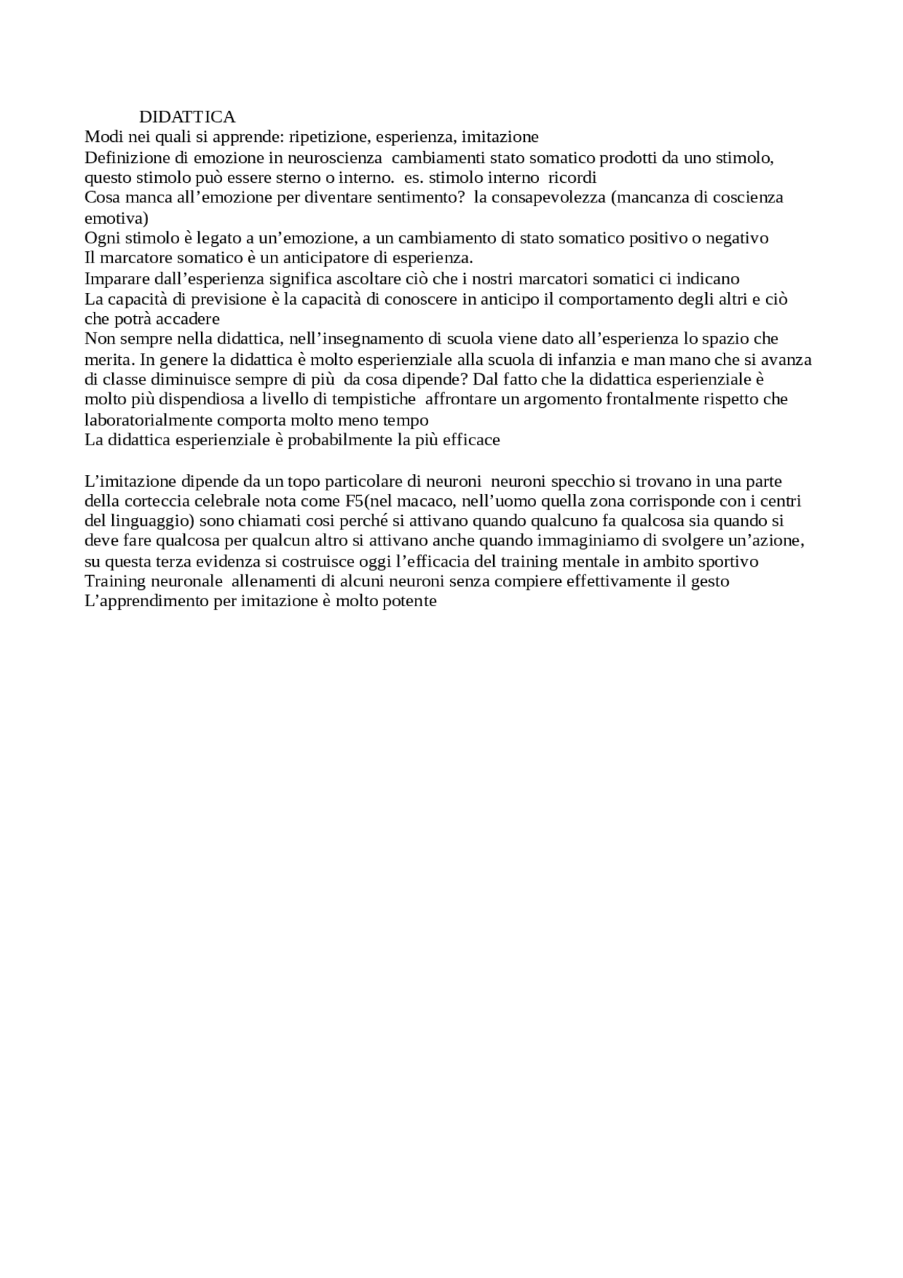 Metodologia Delle Attivita Motorie Appunti Di Scienze Motorie Docsity