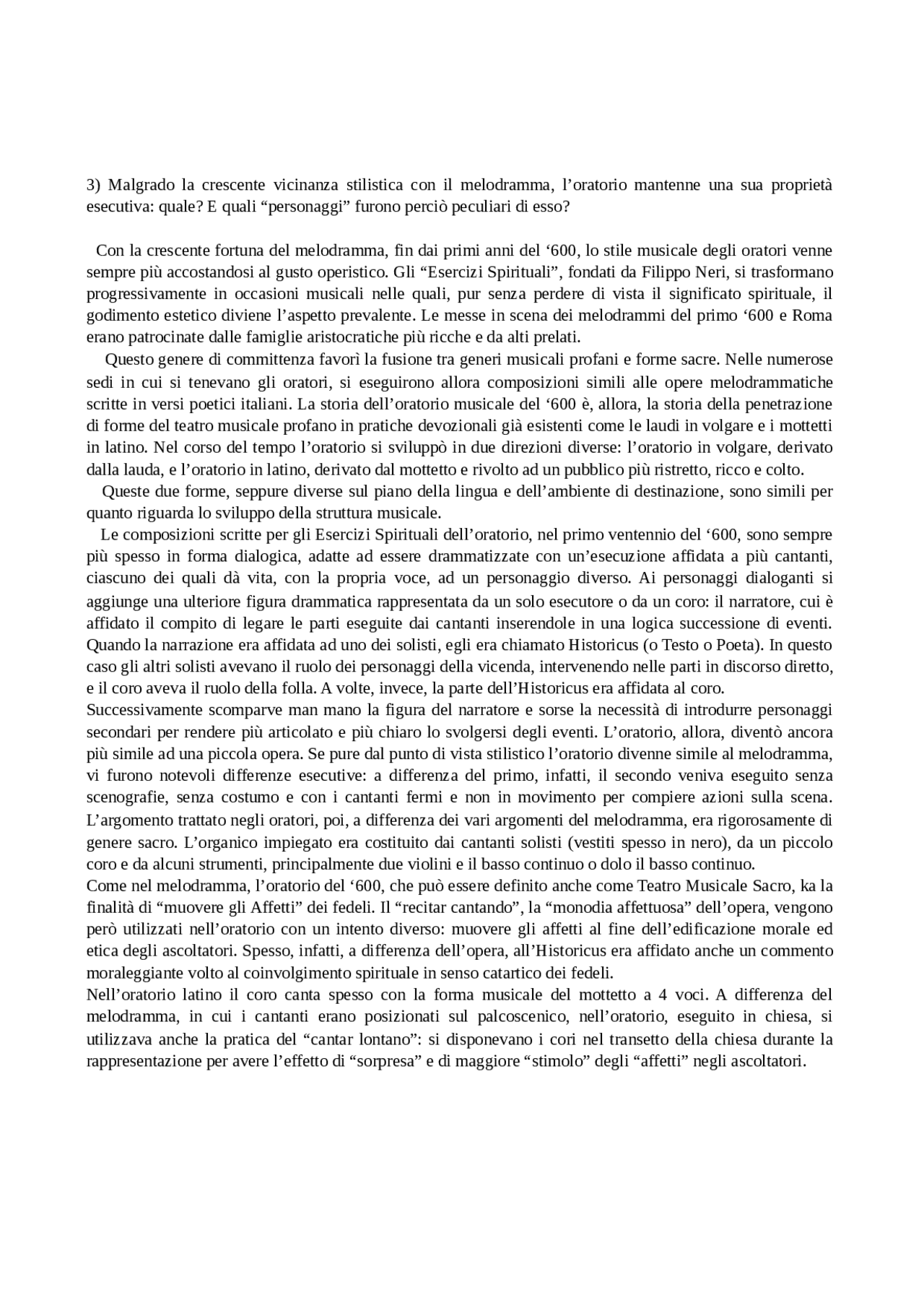 Differenza tra oratorio e melodramma | Appunti di Storia Della Musica Moderna E Contemporanea ...