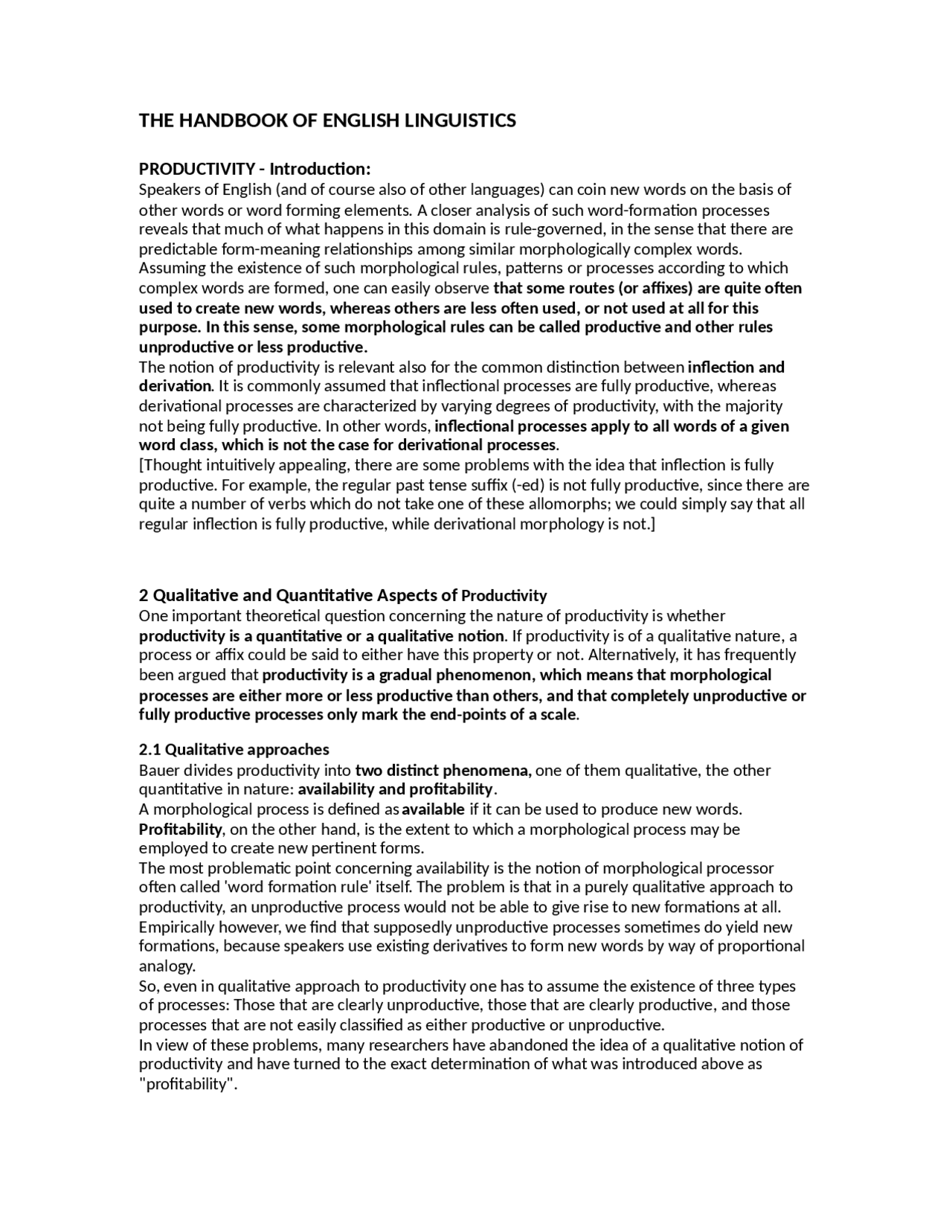 Riassunto The Handbook Of English Linguistics Docsity