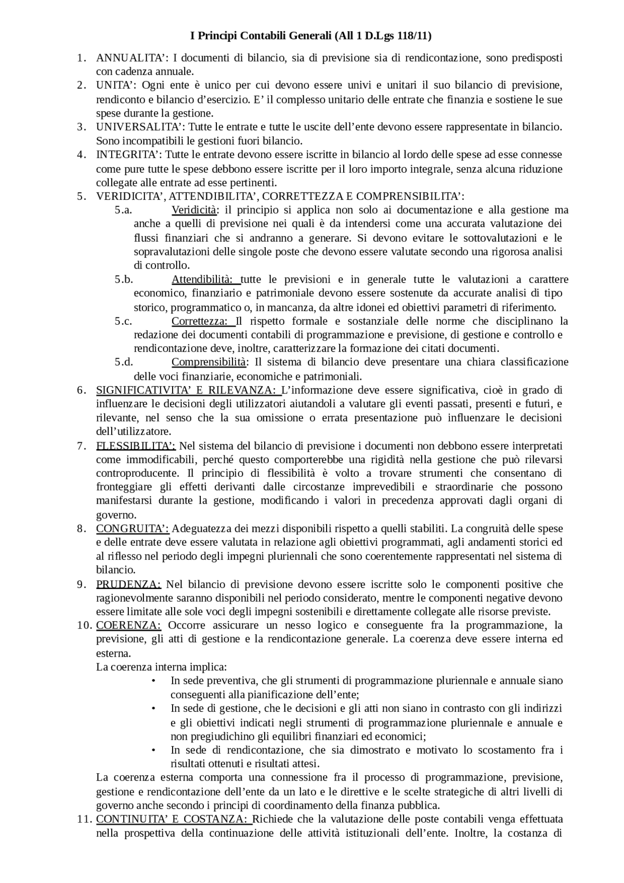 I Principi Contabili Appunti Di Contabilità Pubblica Docsity