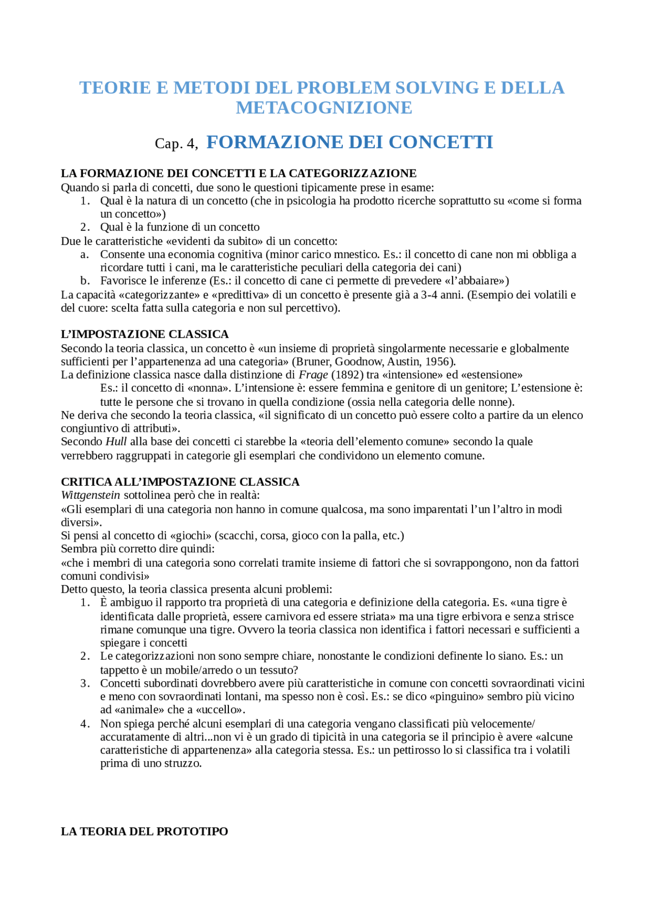 Teorie E Metodi Del Problem Solving E Della Metacognizione Docsity