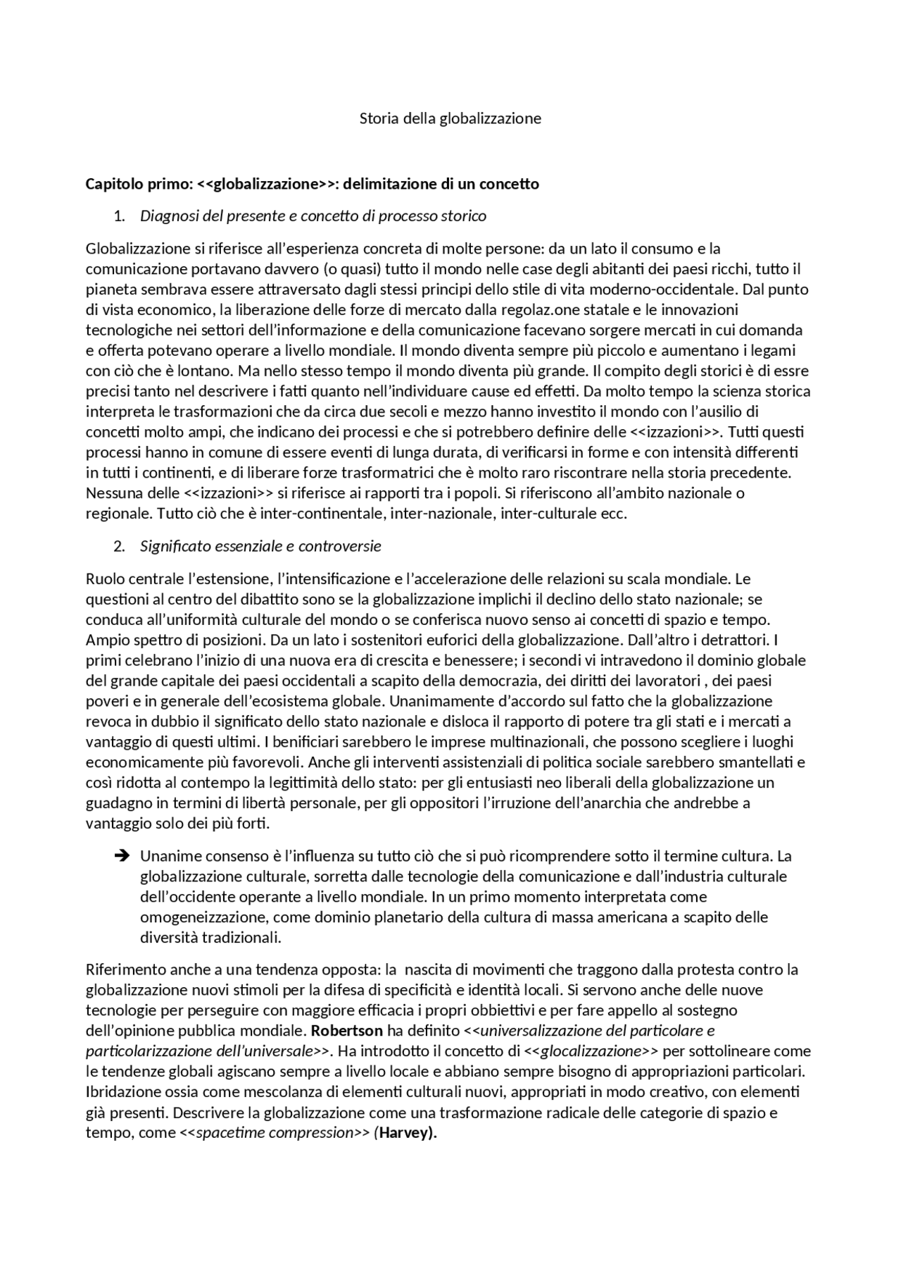 Storia Della Globalizzazione Docsity