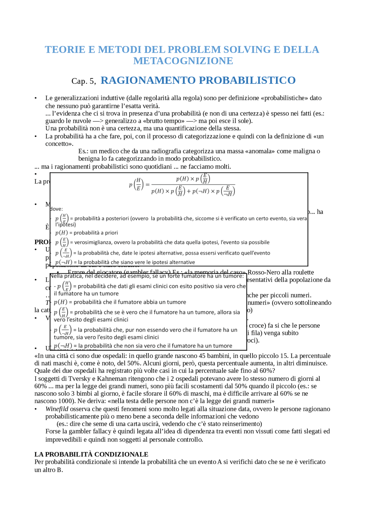 Teorie E Metodi Del Problem Solving E Della Metacognizione Docsity