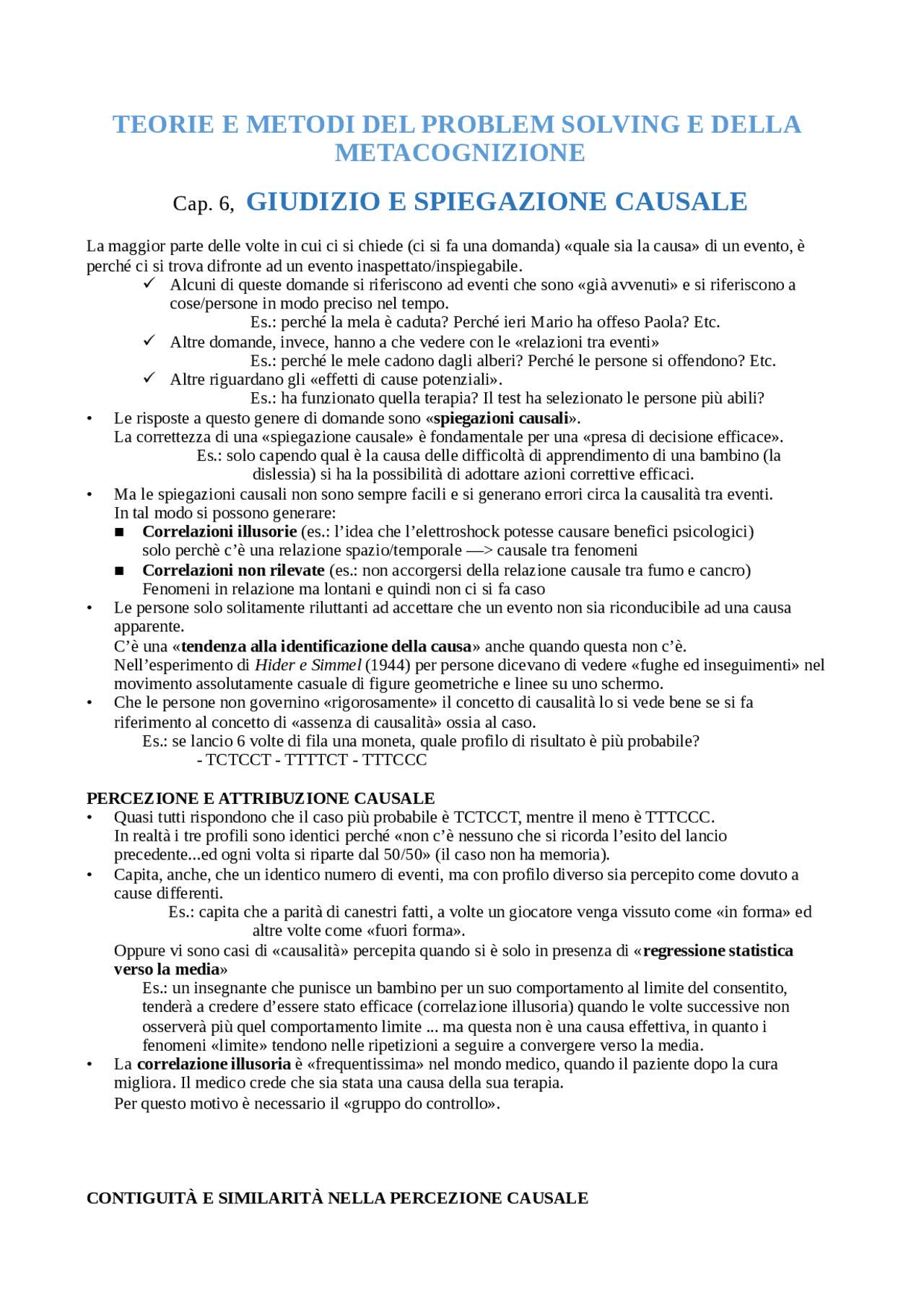 Teorie E Metodi Del Problem Solving E Della Metacognizione Docsity