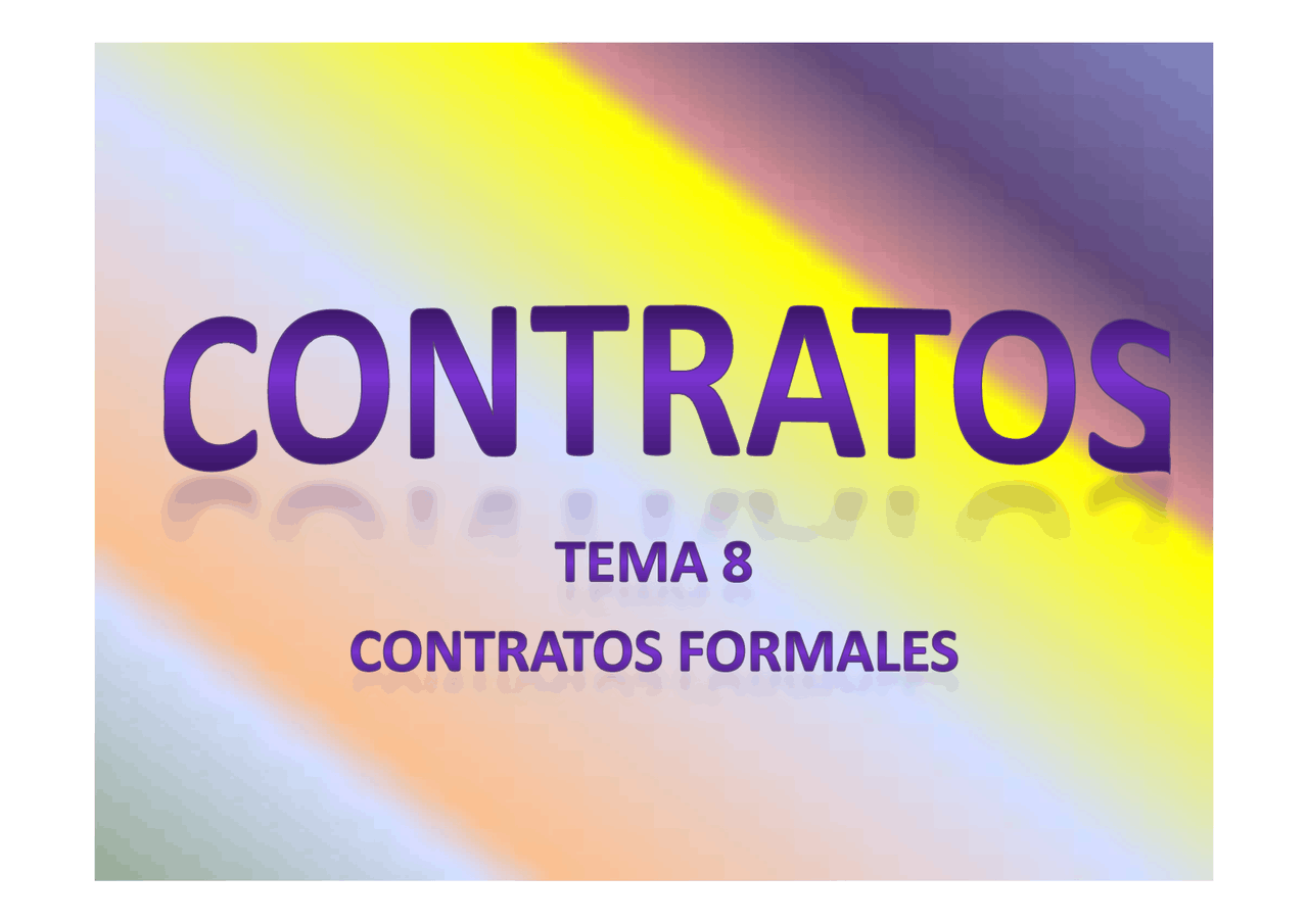 TEMA 8 CONTRATOS FORMALES DERECHO ROMANO - Docsity