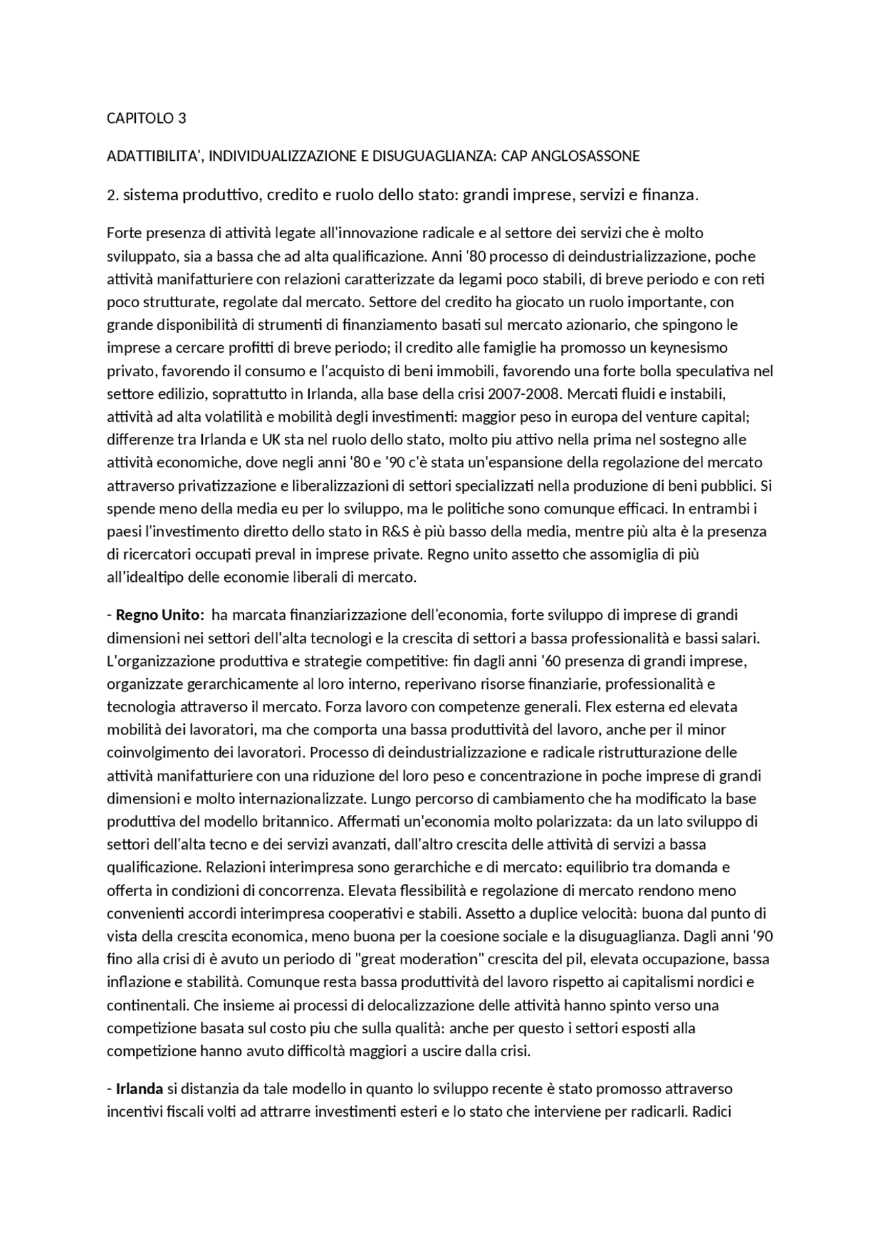 Sistemi Sociali Comparati Docsity