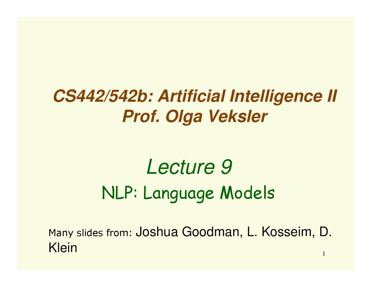 Language Models For Natural Language Processing Docsity