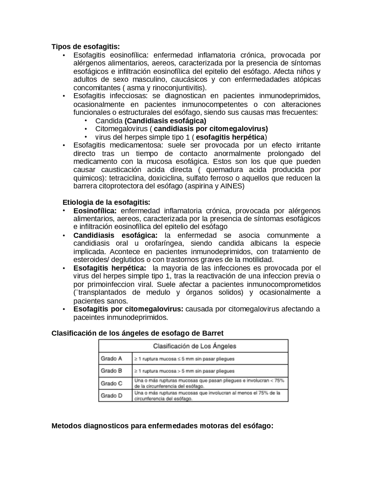 Guía de examen sobre Tipos de esofagitis | Apuntes de Gastroenterología ...