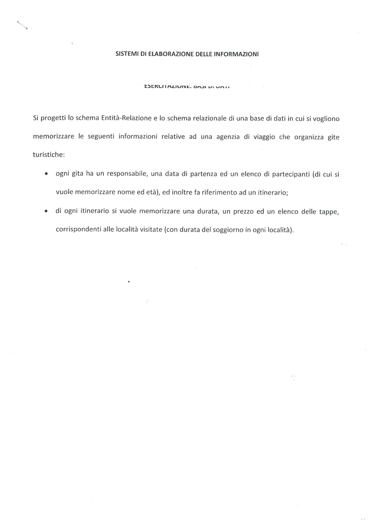 Esercizio Basi Di Dati Docsity