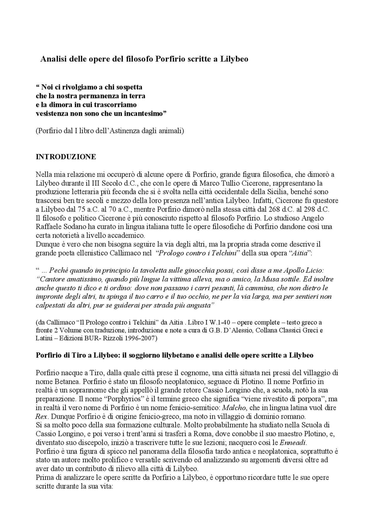 OPERE PLOTINO ANALISI PDF - Docsity