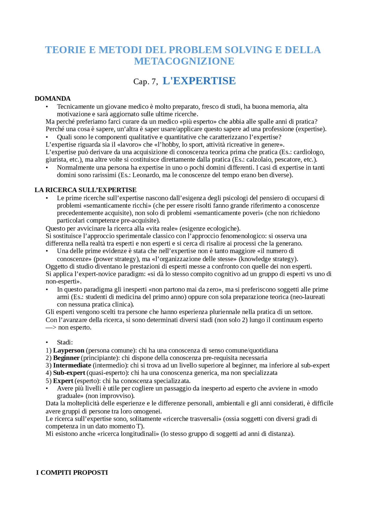 Teorie E Metodi Del Problem Solving E Della Metacognizione Docsity