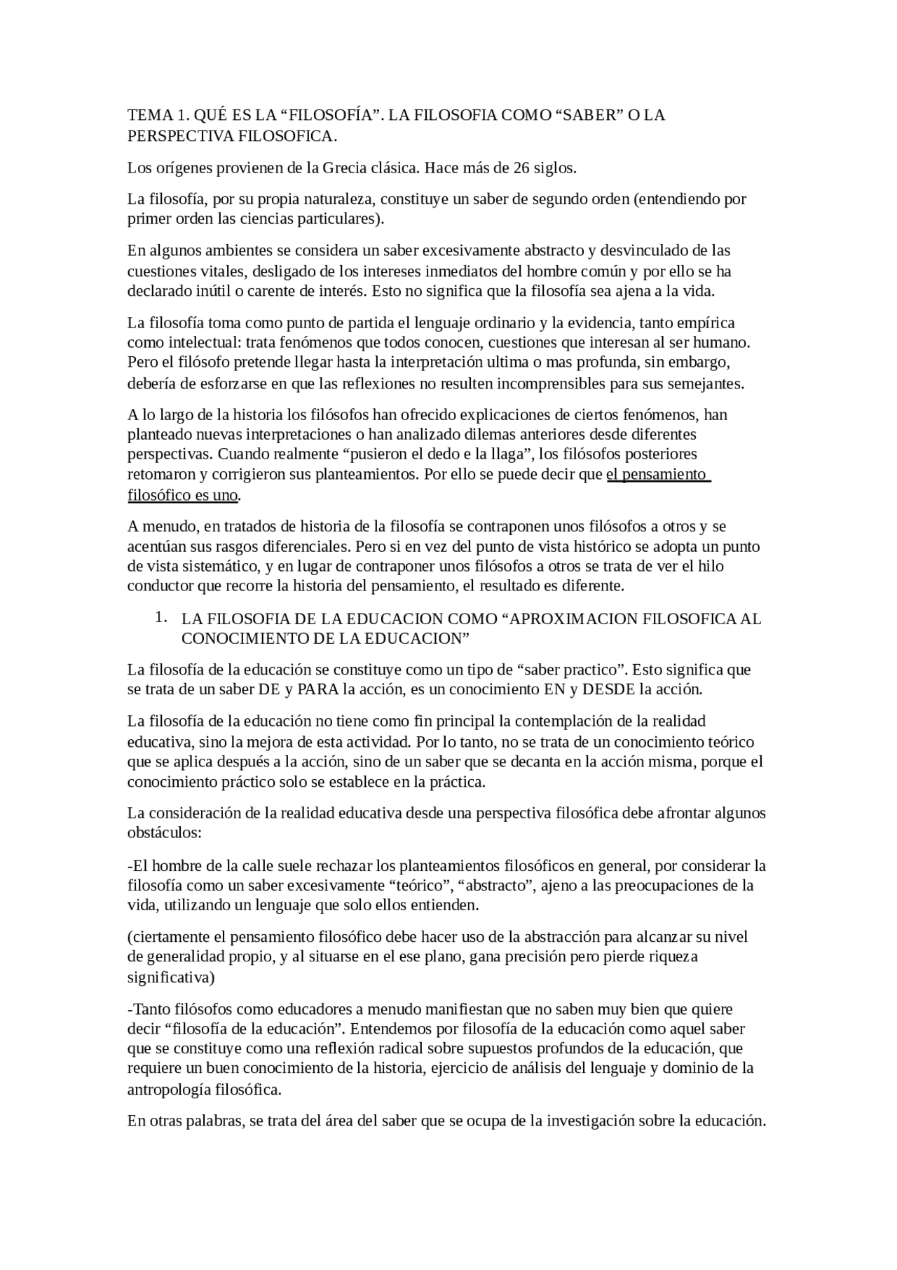 Resumen Filosofía De La Educacion Docsity