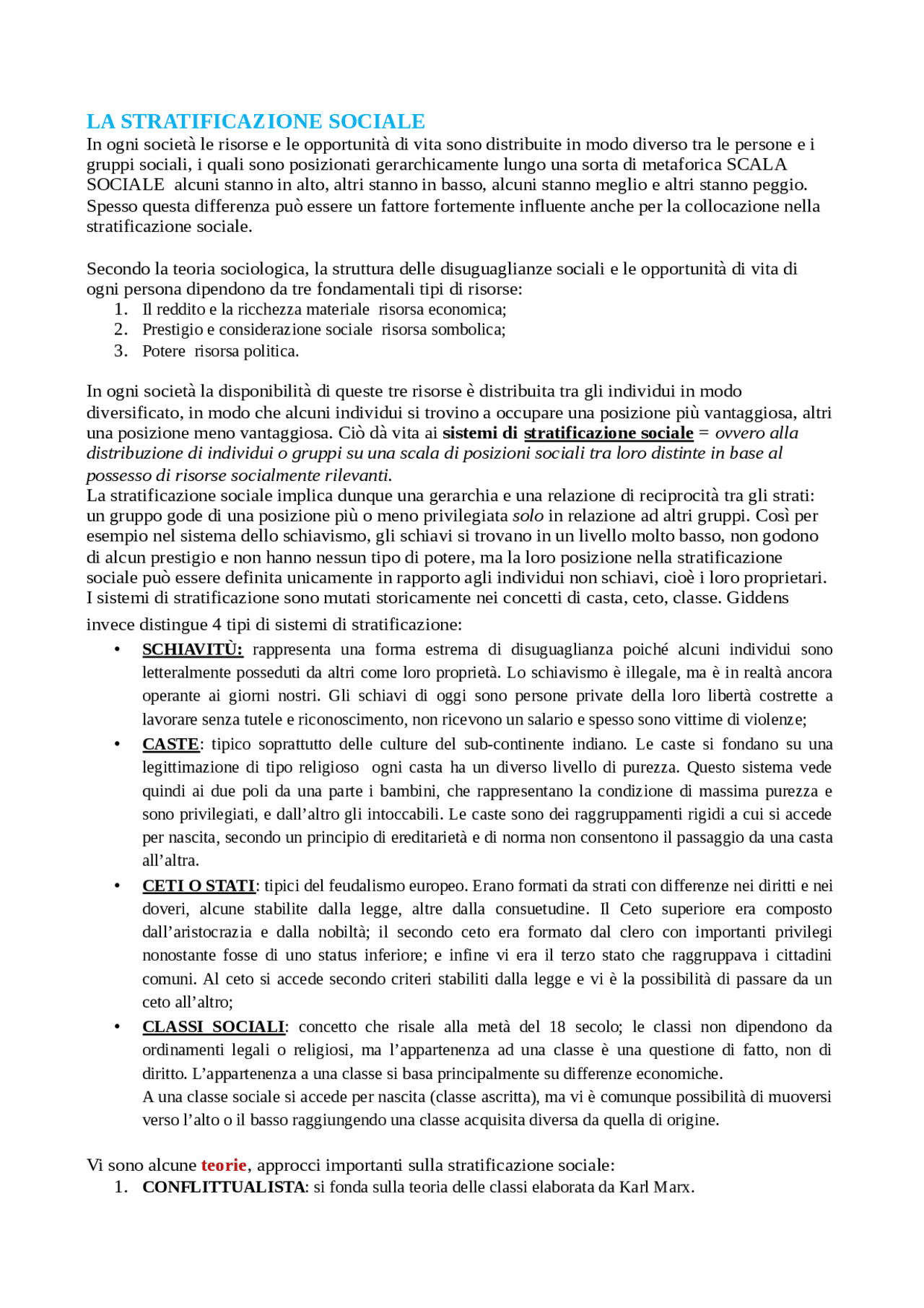 Sociologia Delle Differenze E Delle Disuguaglianze Docsity