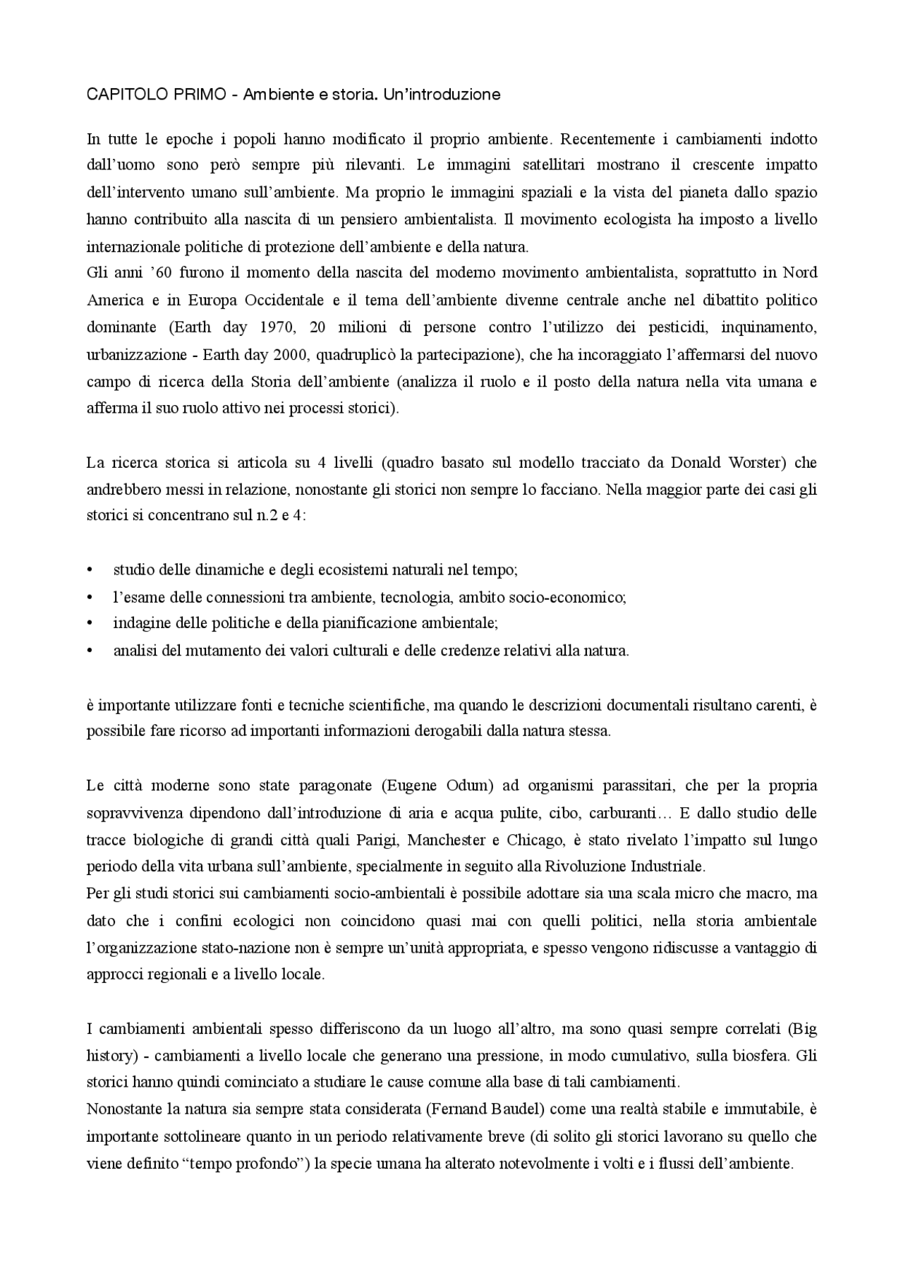 Storia globale dell'ambiente - Stephen Mosley - Docsity