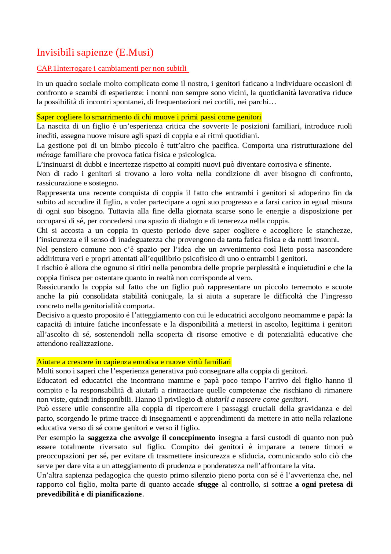 Invisibili Sapienze Docsity