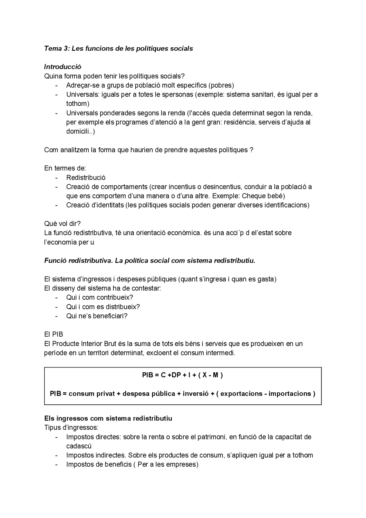 Apunts Segon Parcial Política Social Docsity