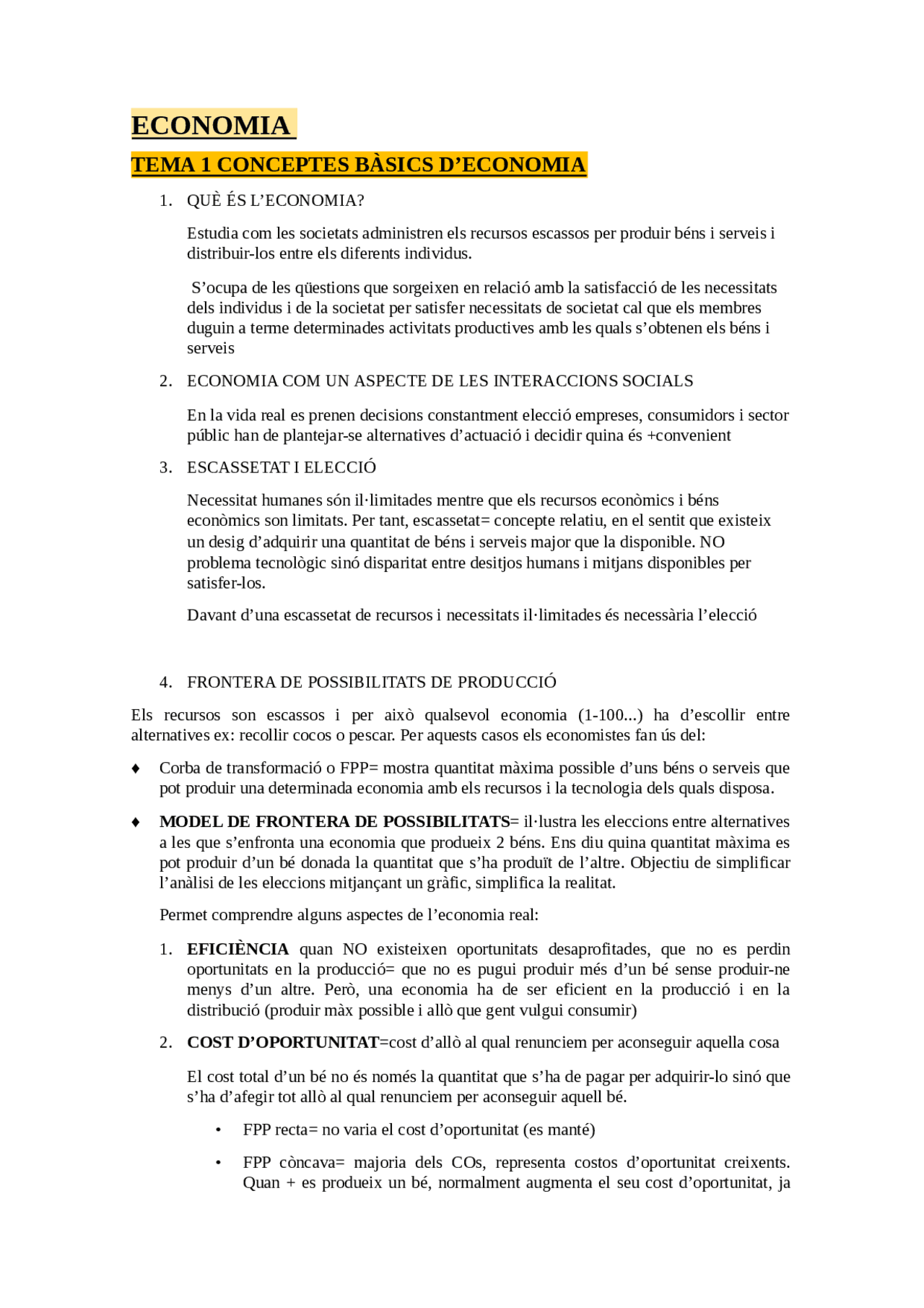 Microeconomia Apunts Primer Examen Economia 2019 Uab Docsity